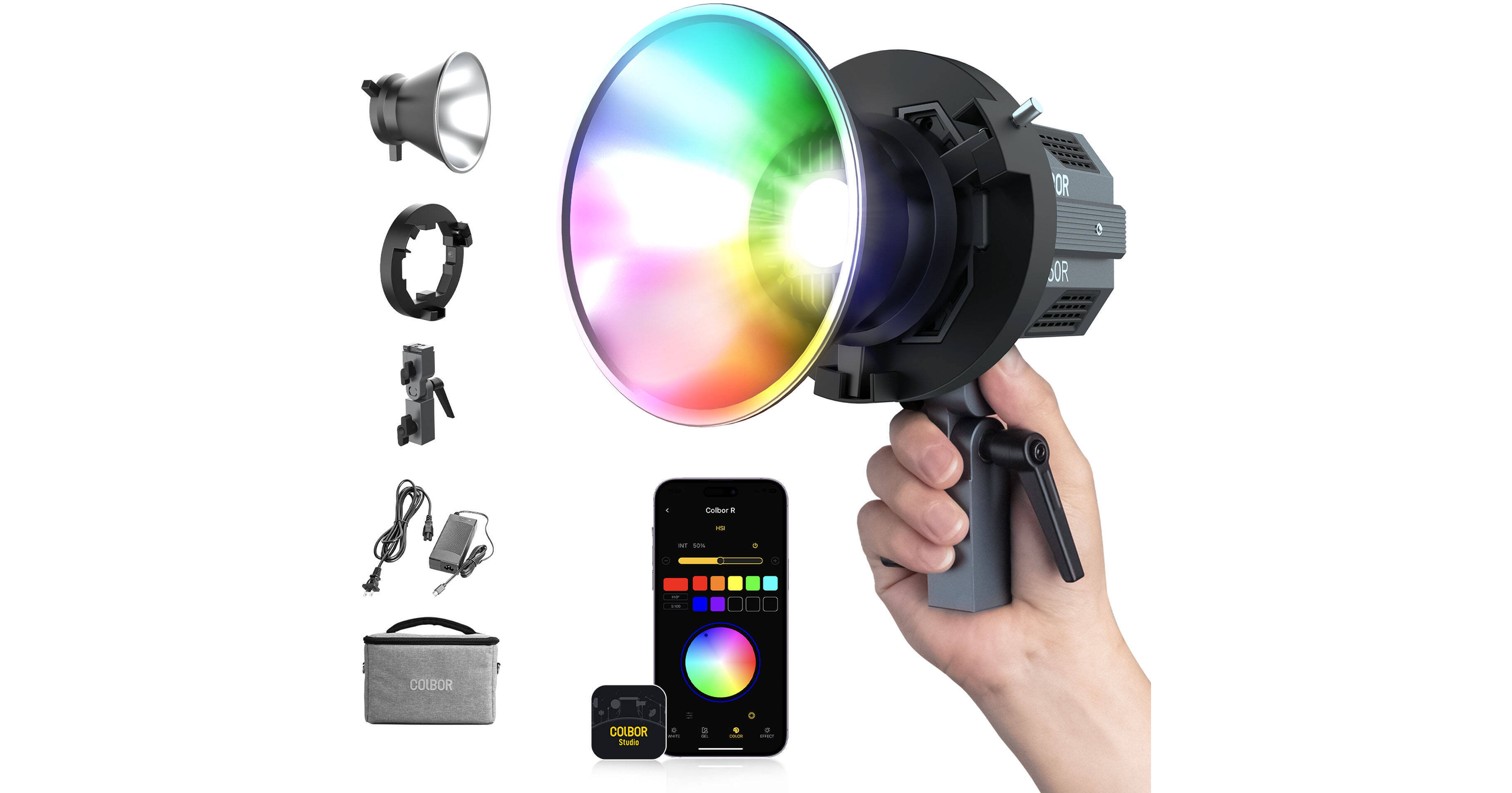 COLBOR CL60R RGB COB LED Monolight CL60R B&H Photo Video
