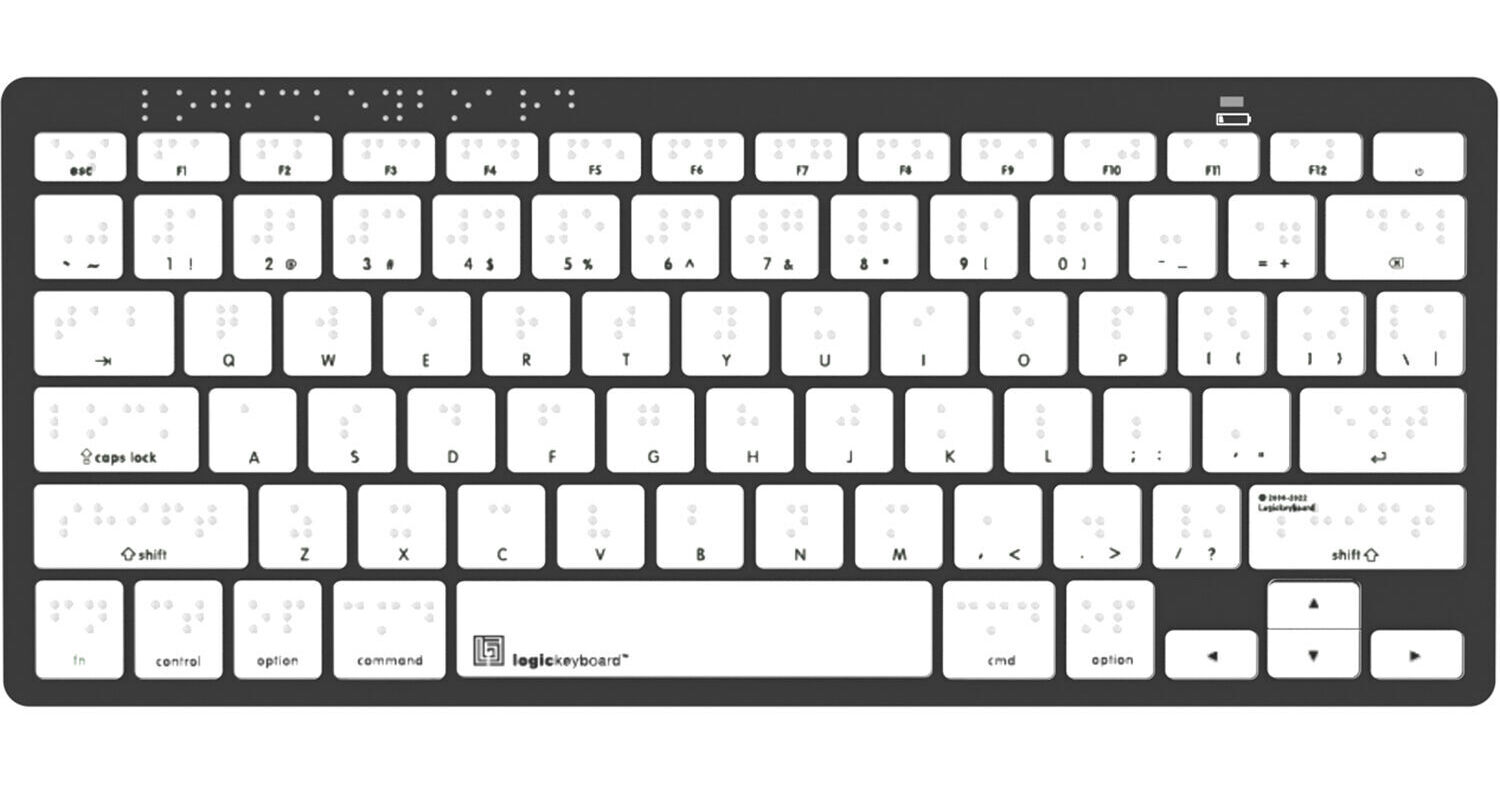 Logickeyboard Braille Wireless Keyboard LKB-BRAILLE-BTON-US B&H