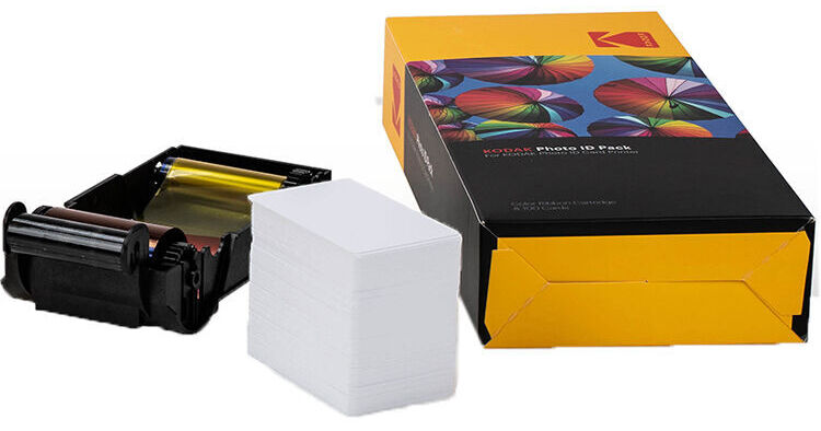 Kodak Photo ID Printer Color Ribbon & 100 Cards Kit 653619 B&H