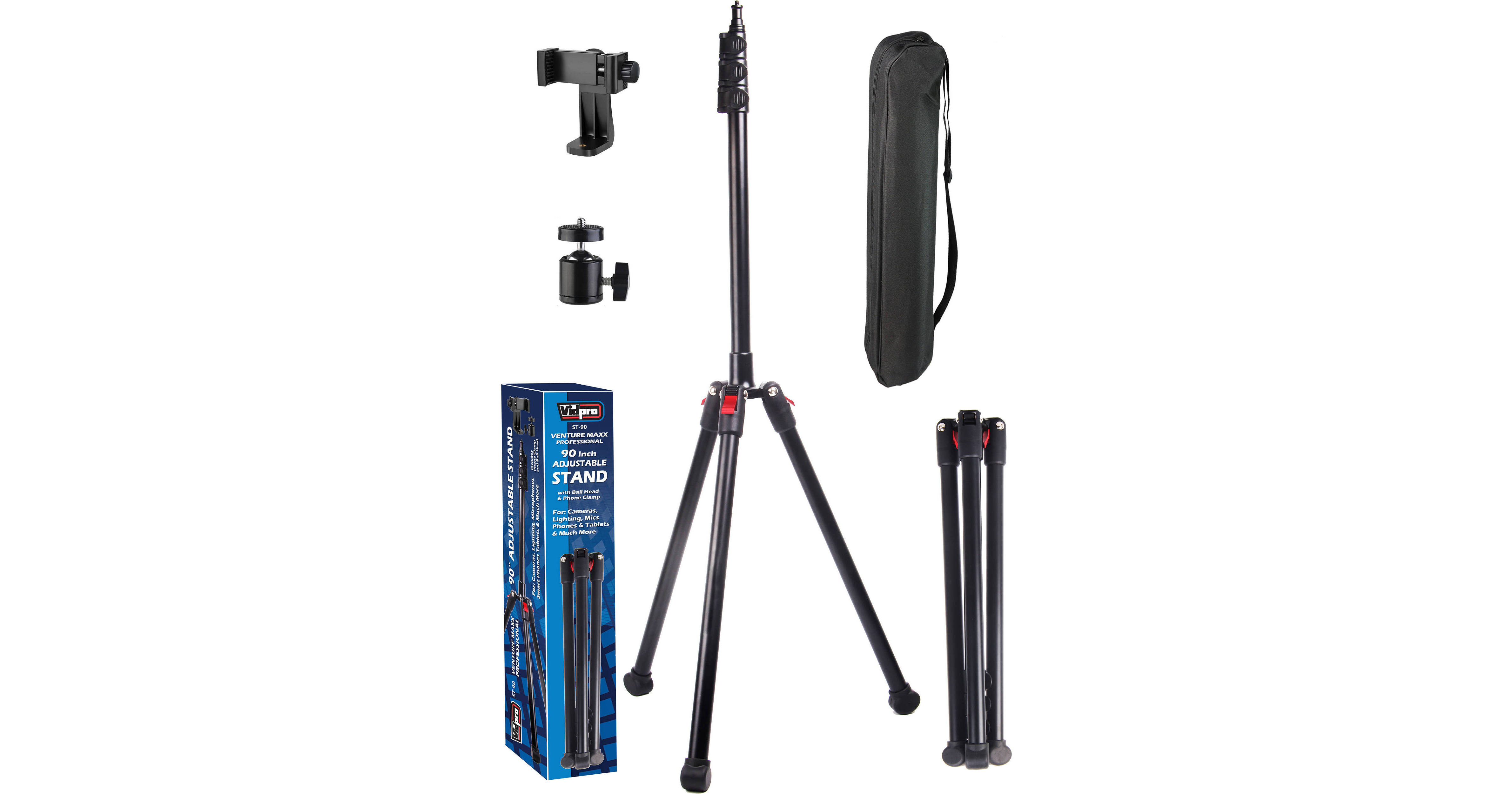 Vidpro Adjustable Stand for Cameras, Lighting, and Audio ST-90