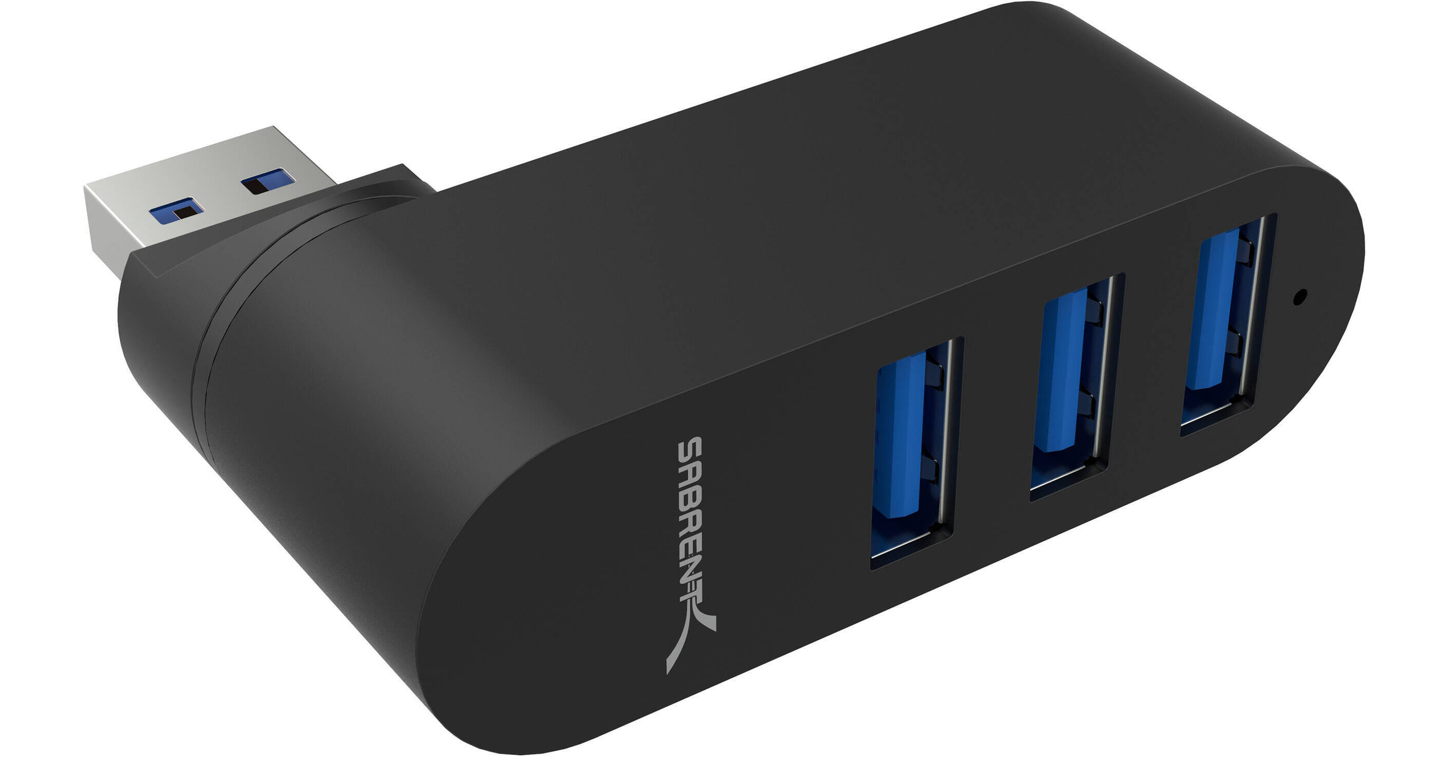 Sabrent 3-Port Mini USB 3.0 Rotating Hub (Black) HB-R3MB B&H