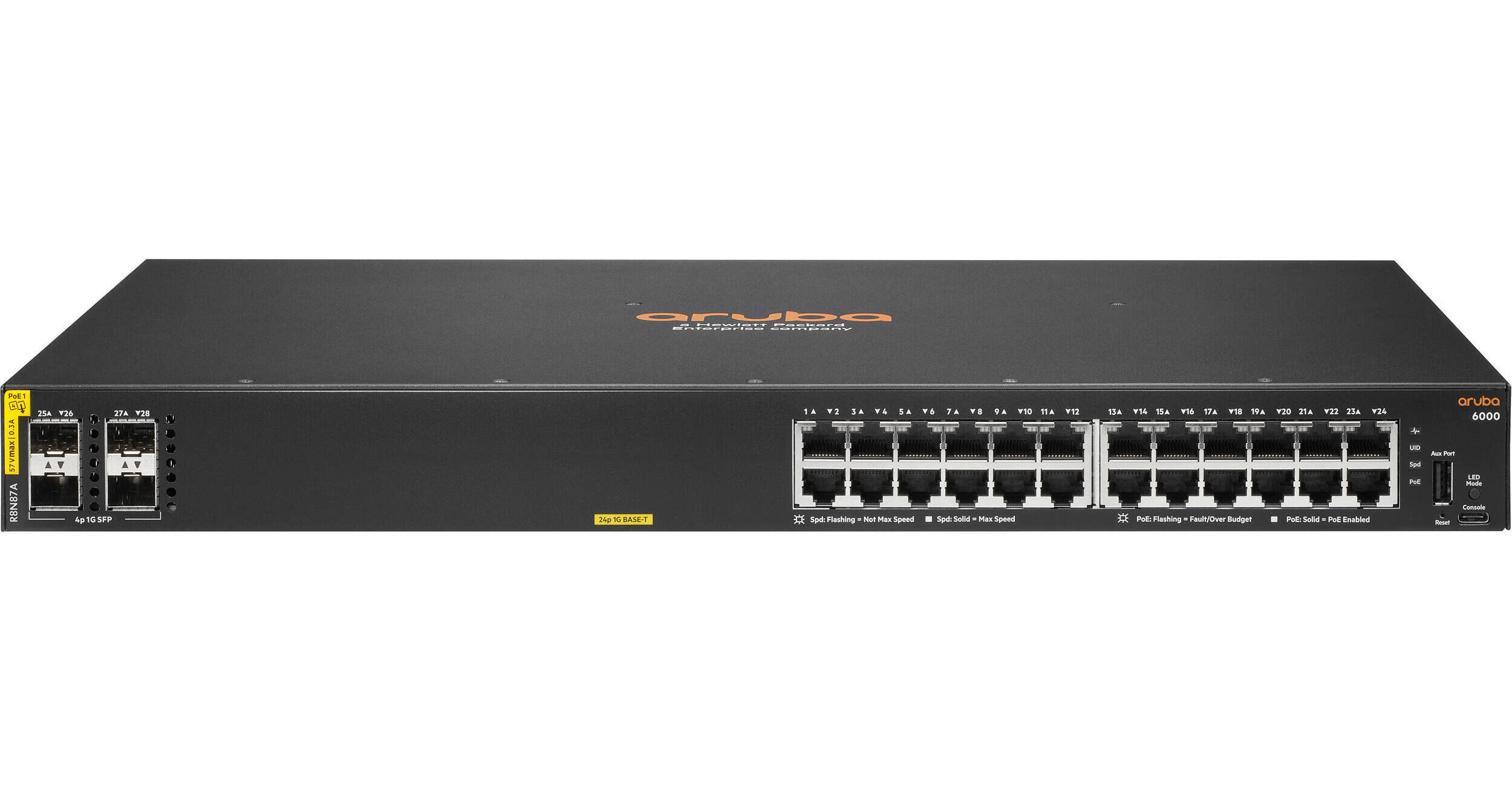 Aruba CX 6000 24G 24-Port Gigabit PoE+ Compliant Managed R8N87A