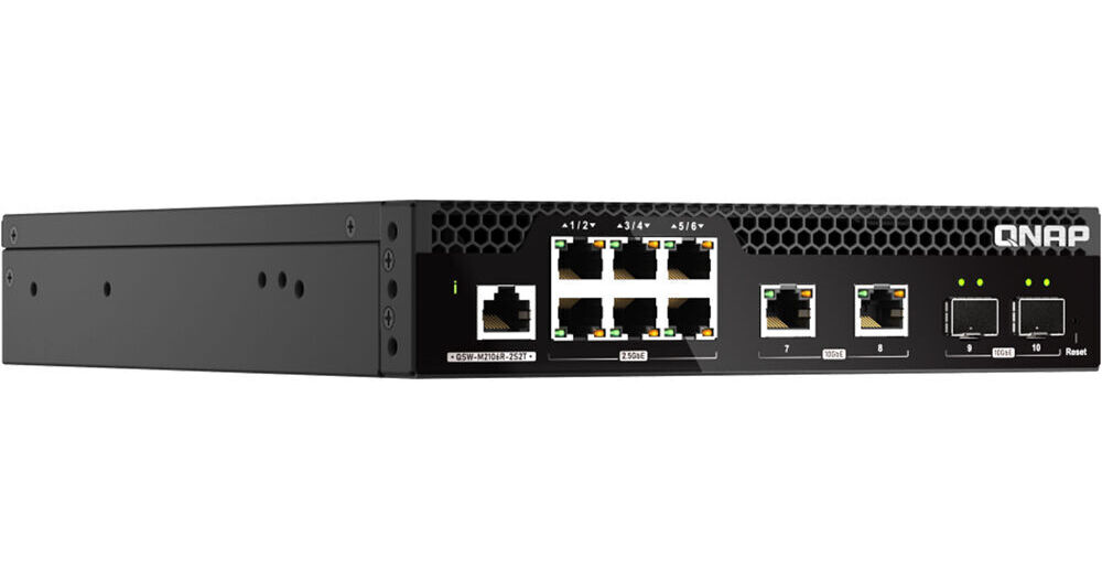QNAP QSW-M2106R-2S2T 10-Port 2.5Gb & 10Gb QSW-M2106R-2S2T-US B&H