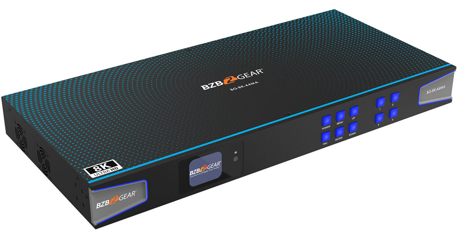 BZBGEAR 4x4 8K60 HDMI 2.1 Matrix Switcher with Scaler BG-8K-44MA