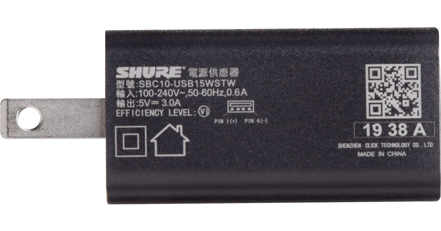 Shure SBC10-USBC Wall Charger with USB-C for SB904 SBC10-USBC