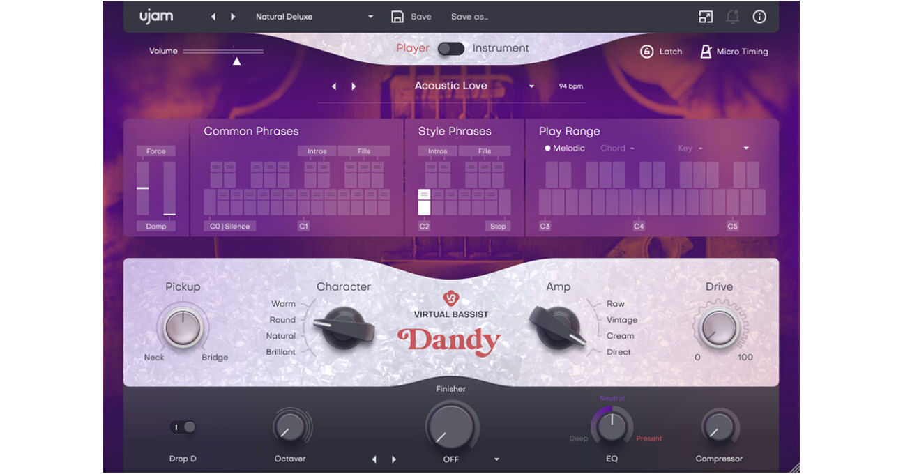 Ujam Virtual Bassist DANDY Virtual Instrument Plug-In VB-DANDY