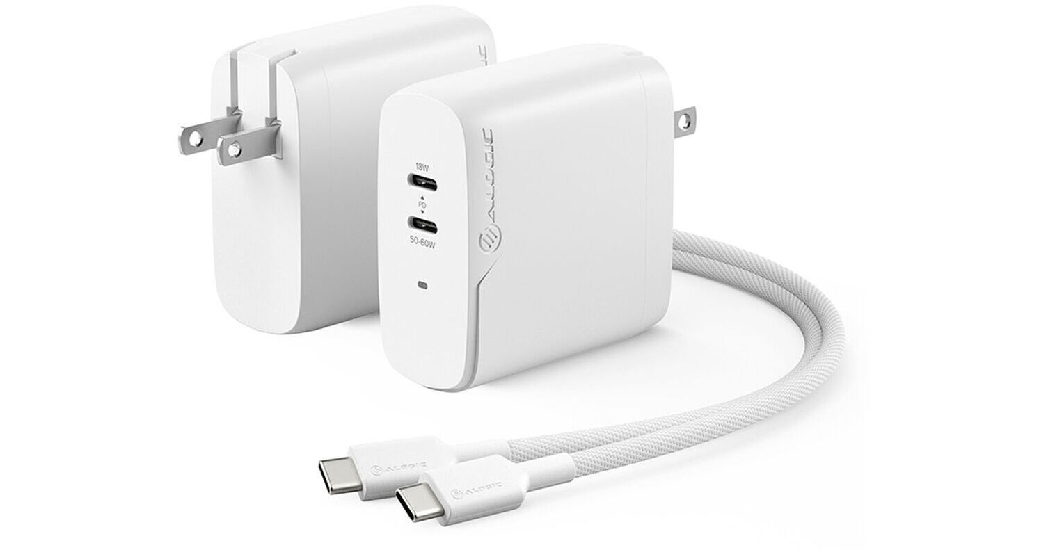 ALOGIC 68W Rapid Power 2-Port USB-C PD GaN Charger WCG2X68-US