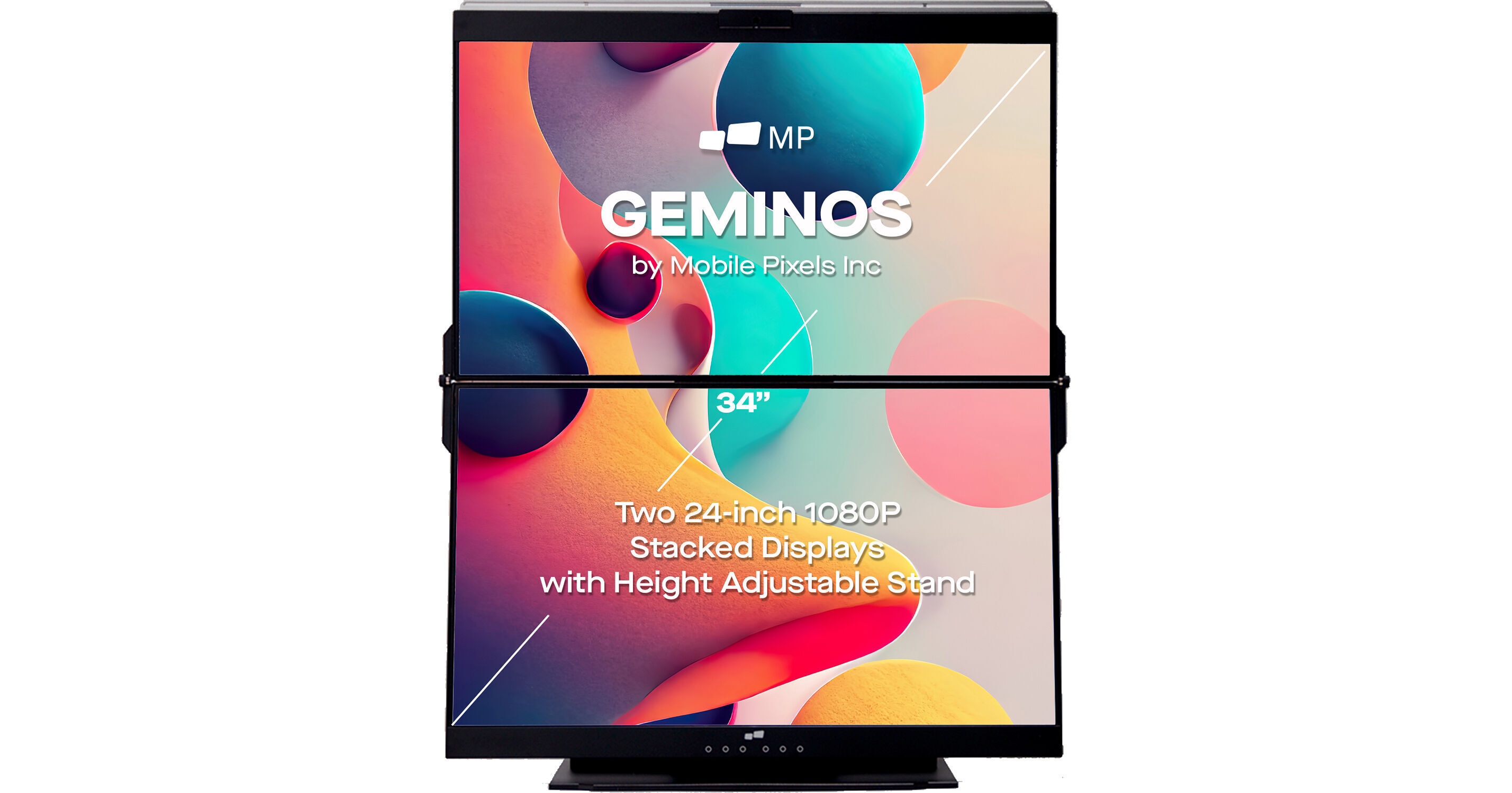 Mobile Pixels Geminos 24" Dual-Stacked Monitor 116-1001P01 B&H
