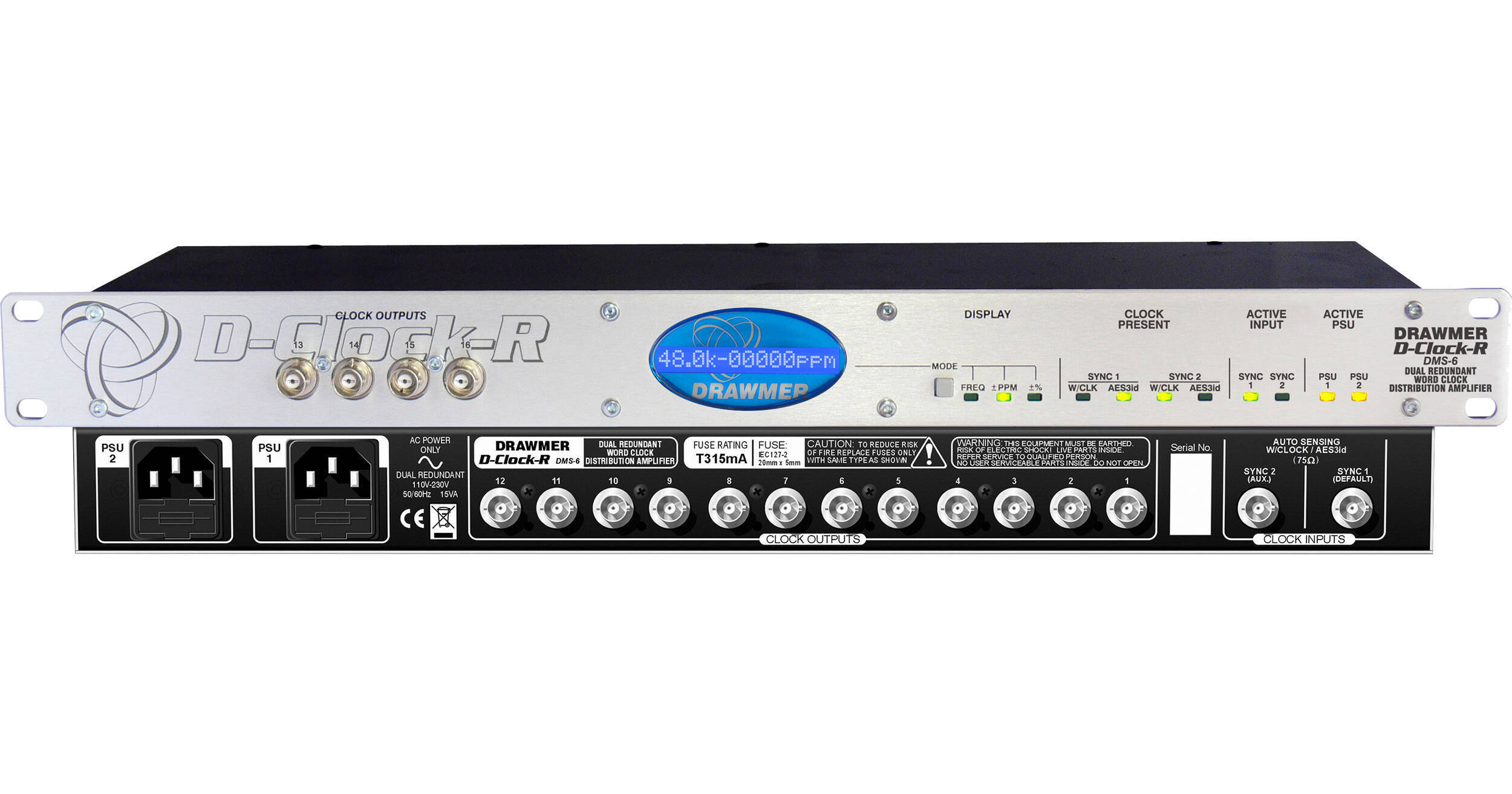 Drawmer DMS-6 D-Clock-R Dual Redundant Word Clock D CLOCK R B&H