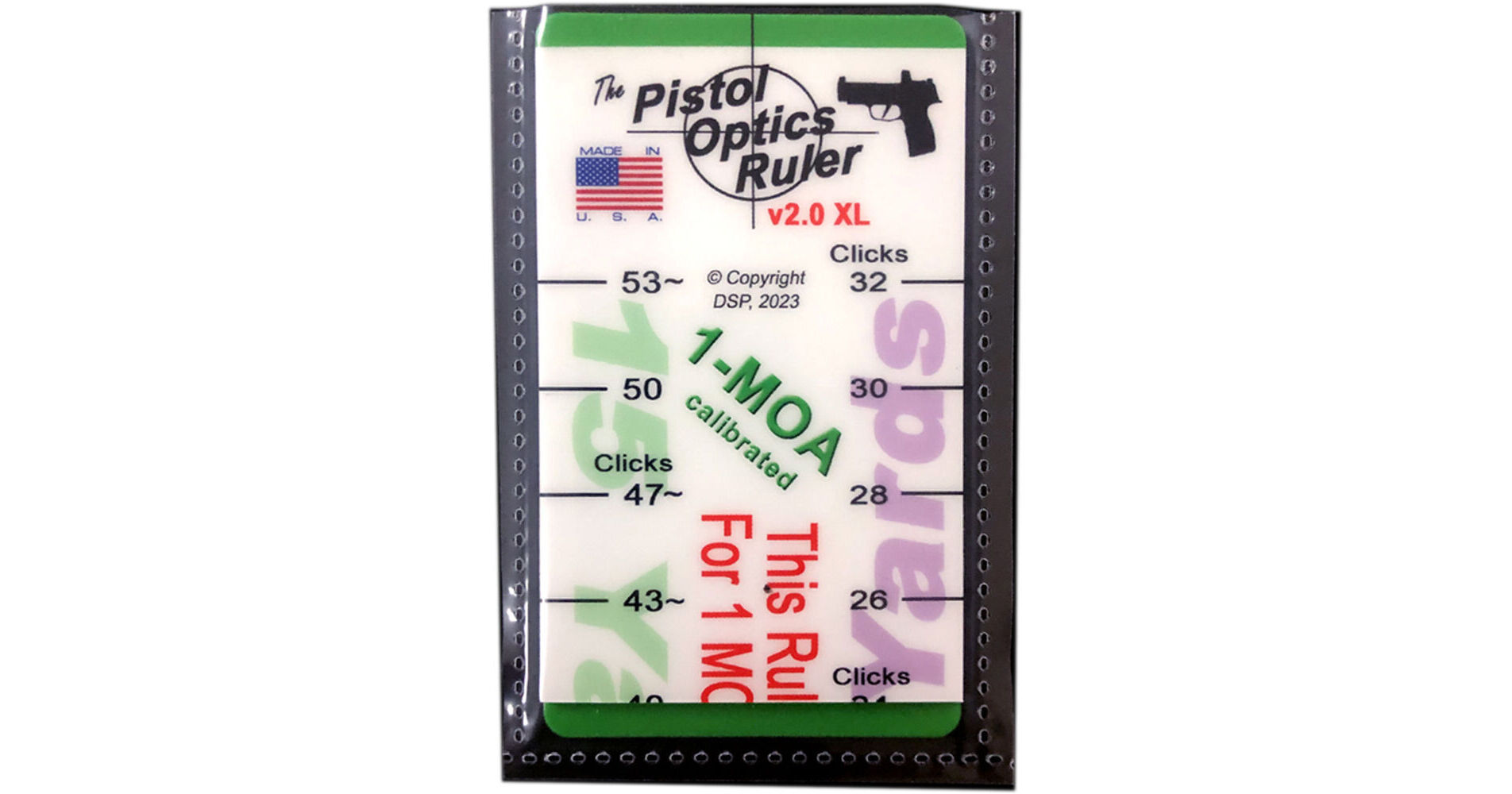 Rifle Scope Ruler Pistol Optics Ruler XL (1 MOA) PORXL-1MO B&H