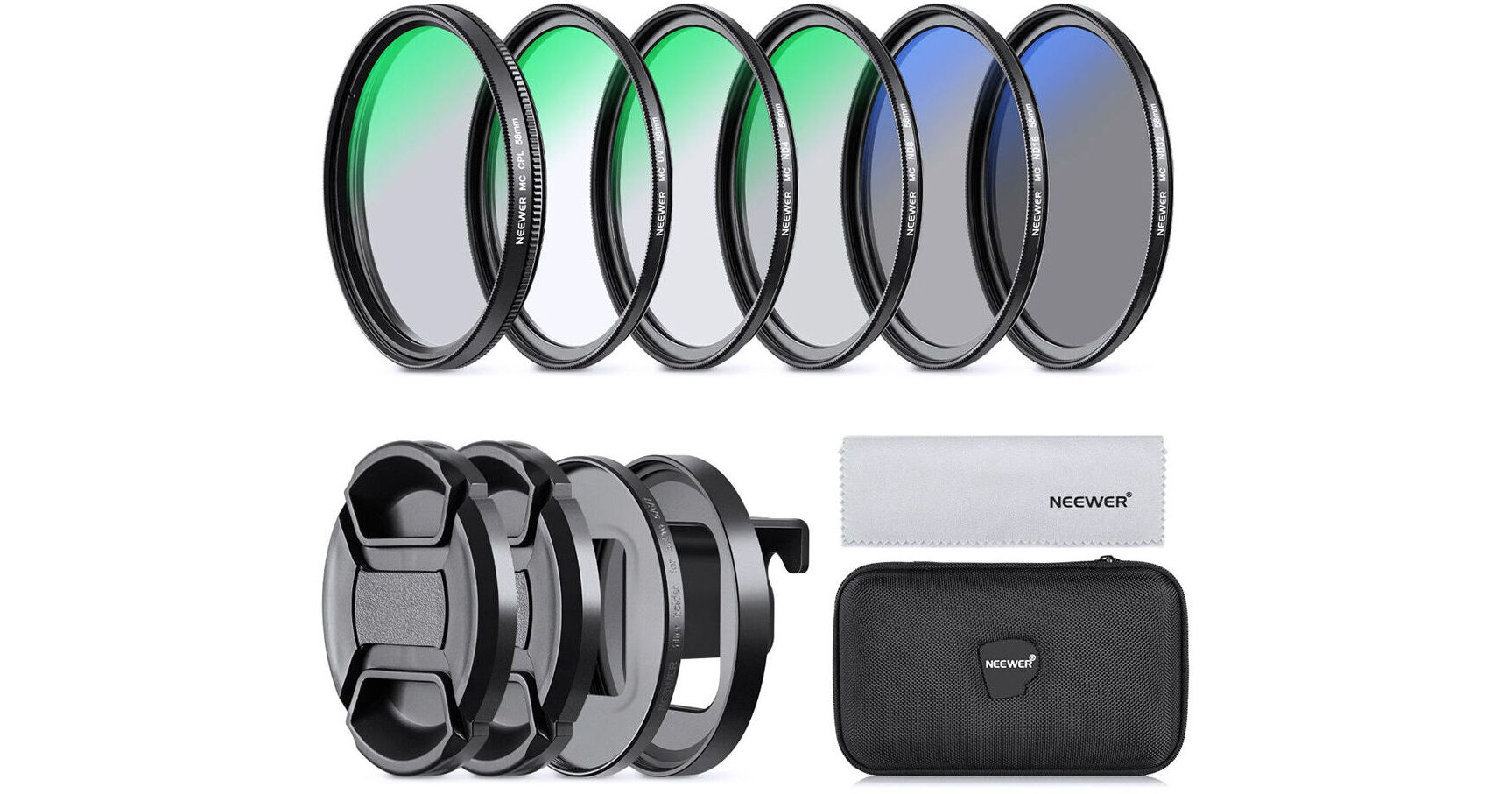 Neewer 58mm 6-Filter Set for Lenses and GoPro HERO8/7/6/5