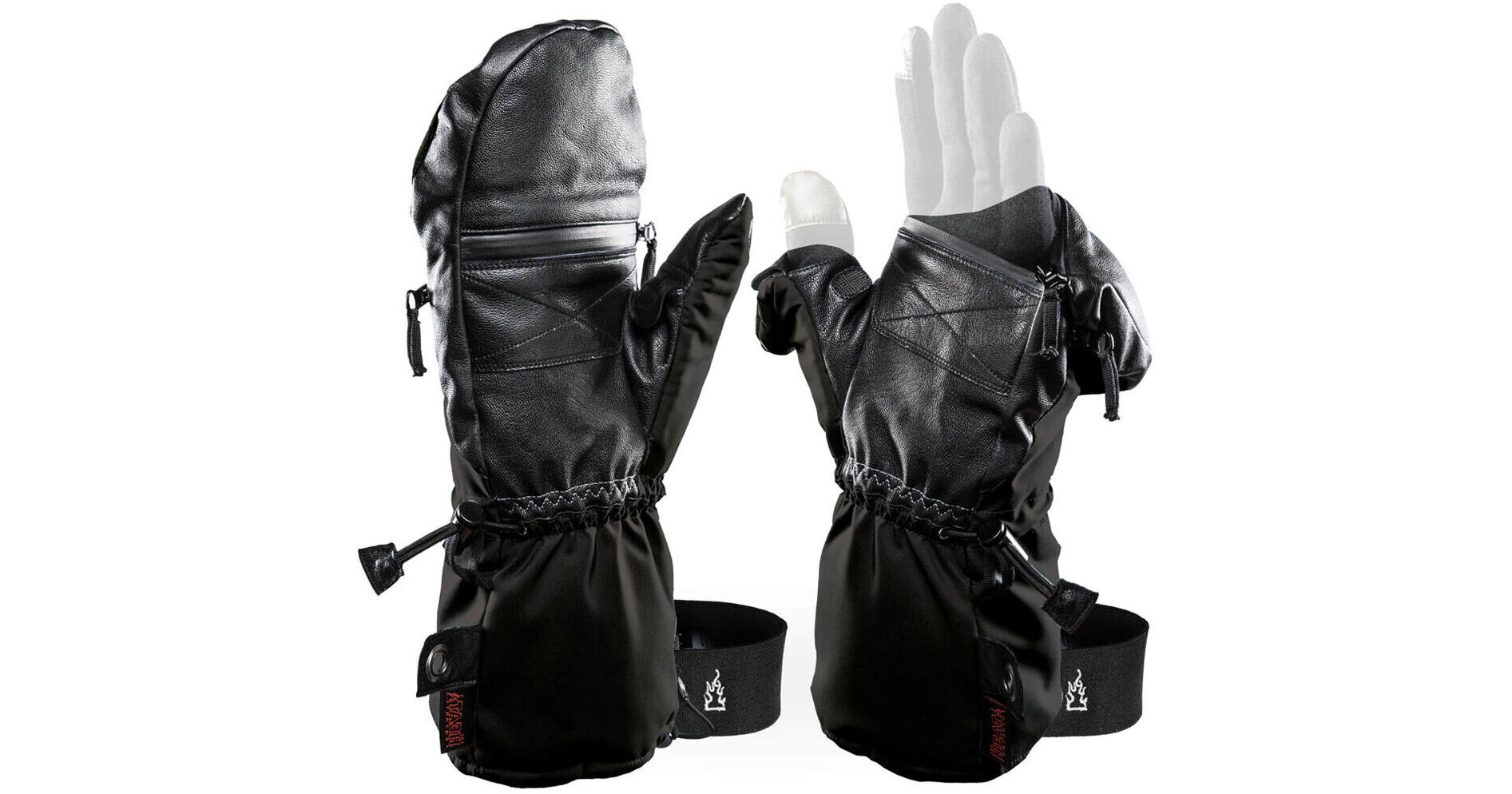 The Heat Company Shell Mittens (Size 10-11, Black) 33135A B&H