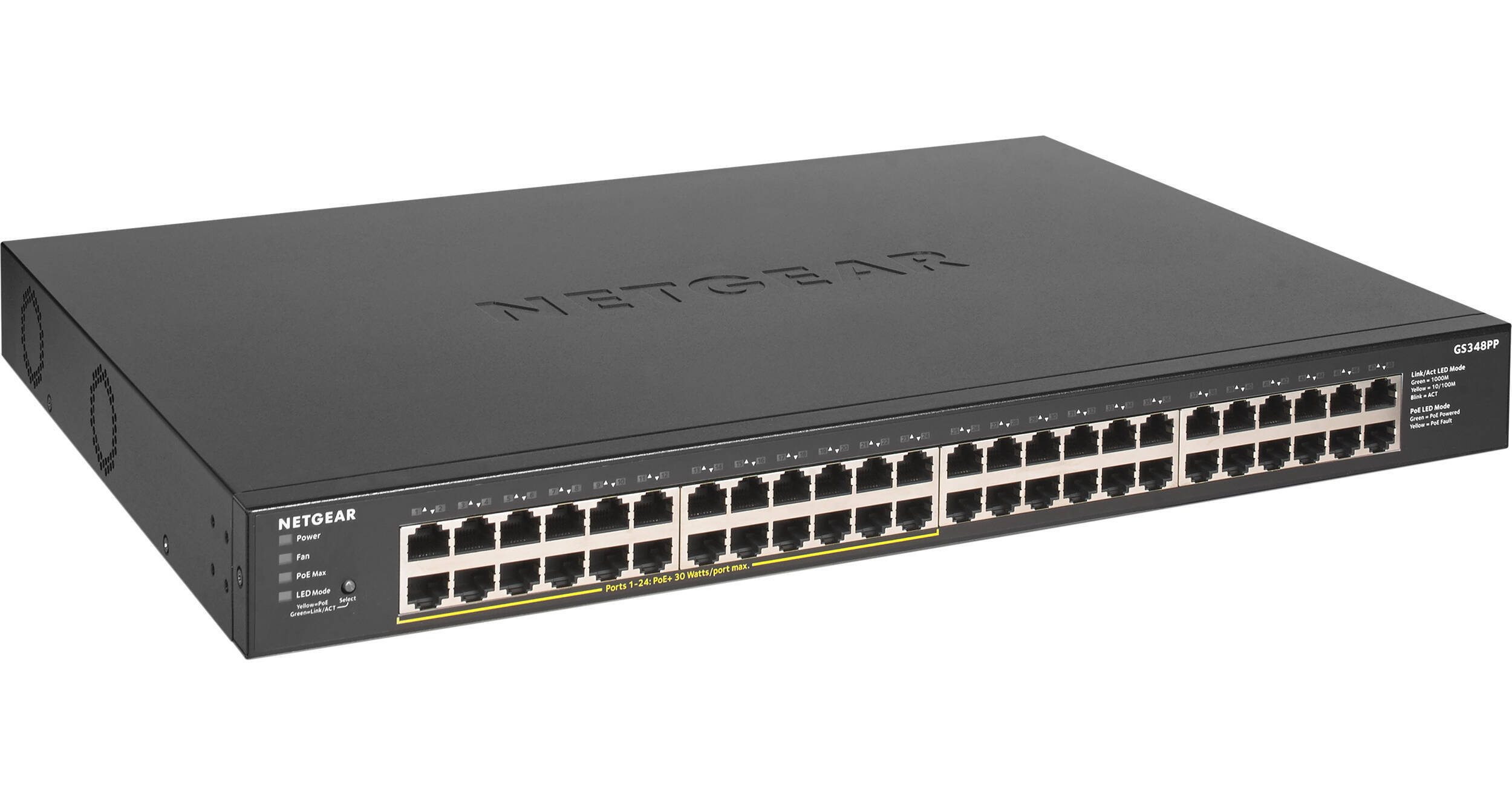Netgear GS348PP 48-Port Gigabit PoE+ Compliant GS348PP-100NAS