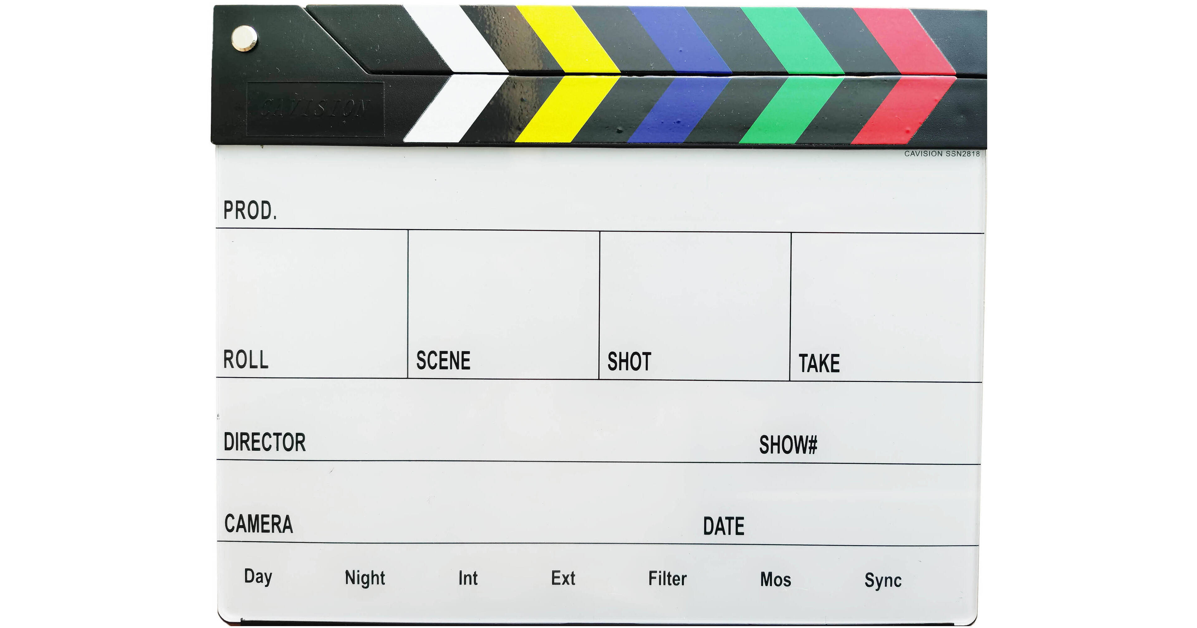 Cavision Next-Gen Production Slate with Color Clapper SSN2818C-S