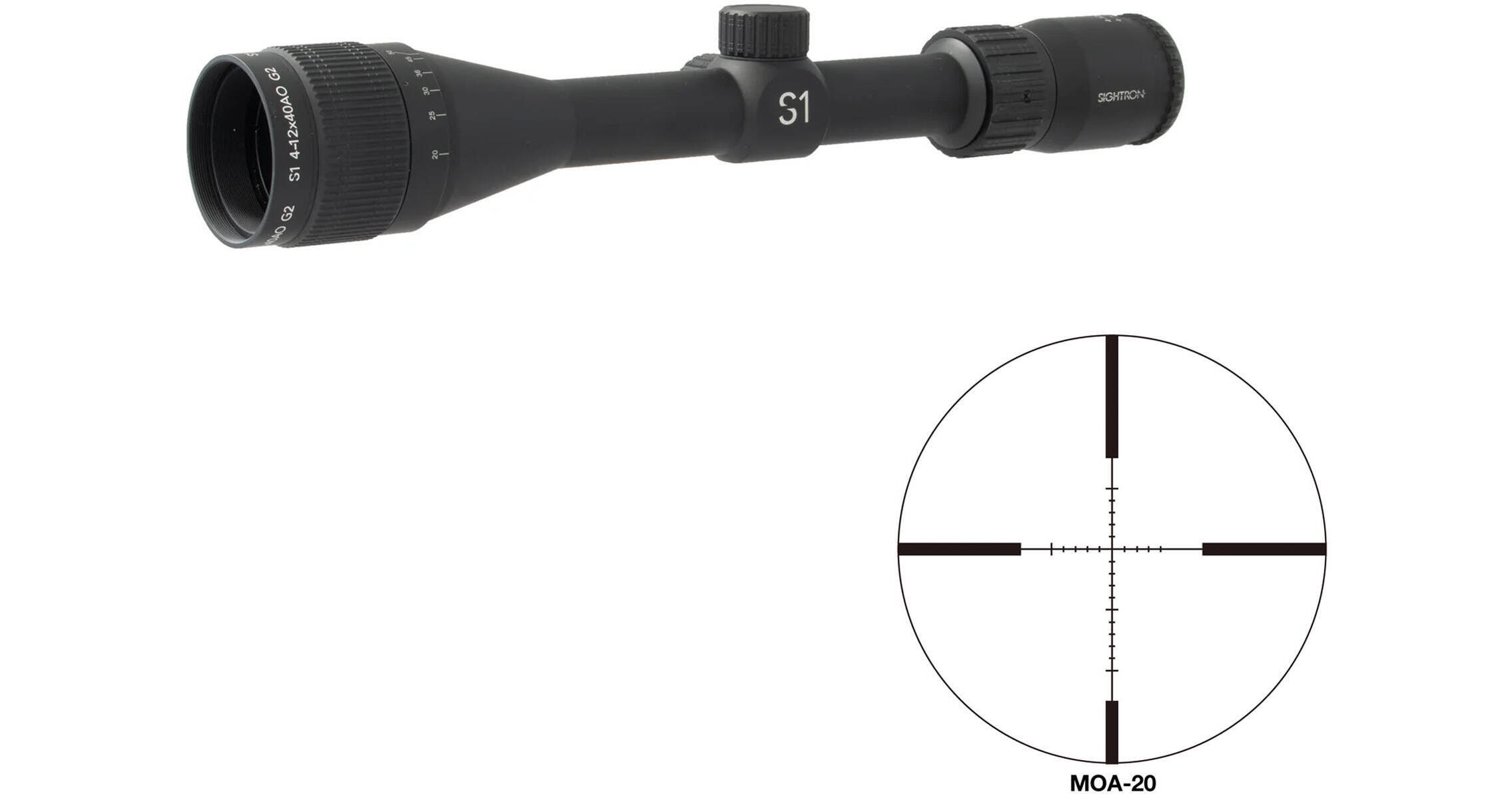 Sightron 4-12x40 S1 AO G2 Riflescope (MOA-20 Reticle) 32008 B&H