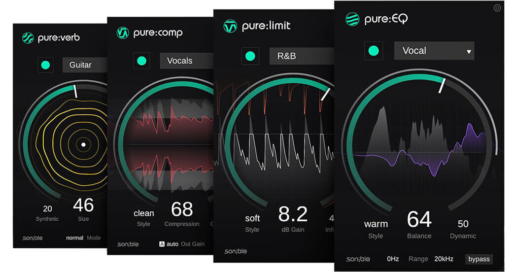 Sonible pure:bundle AI-Powered EQ, Reverb, Compression, 11-34193