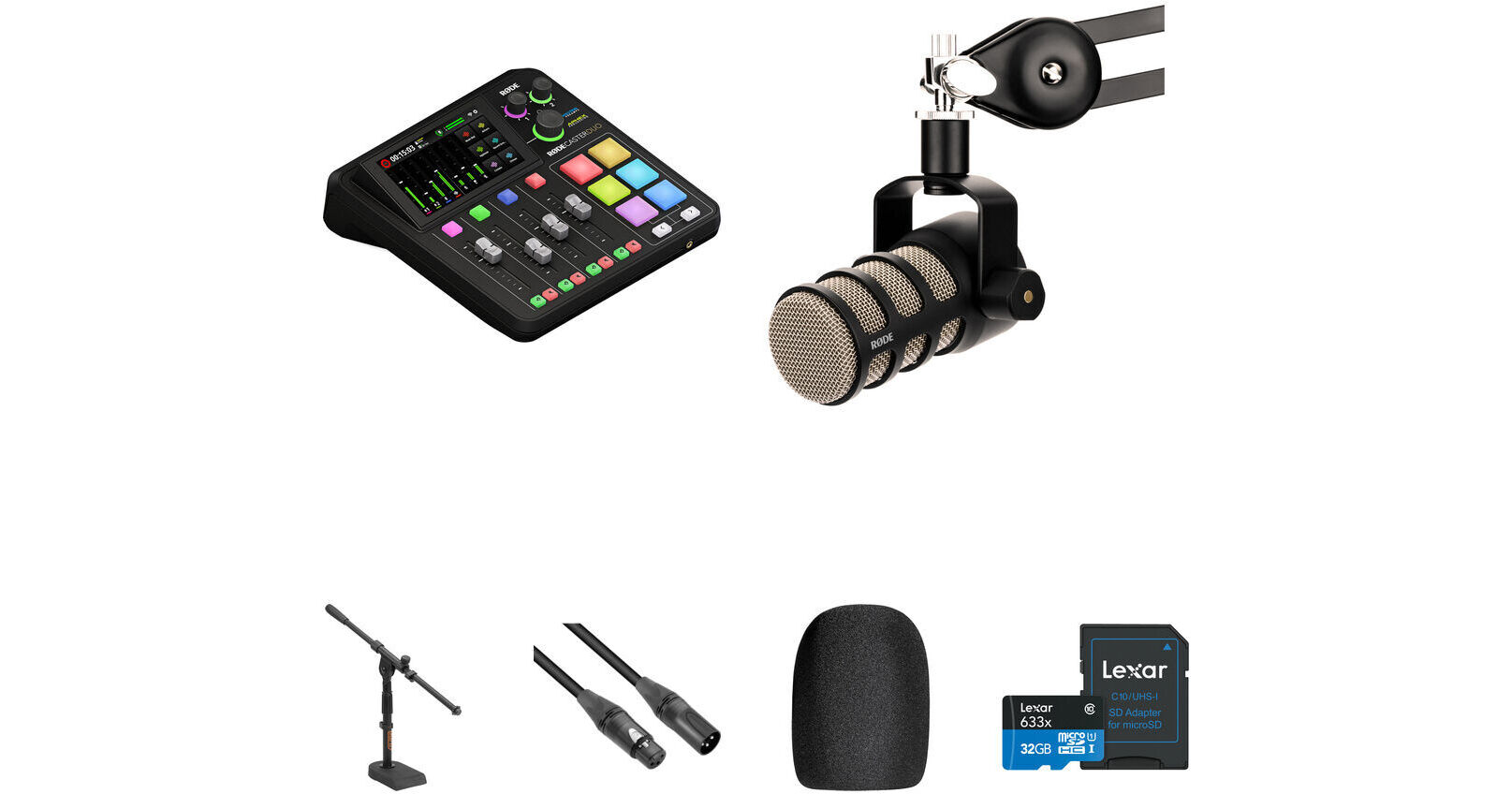 RODE RODECaster Duo Podcasting Kit with PodMic & Desktop Stand