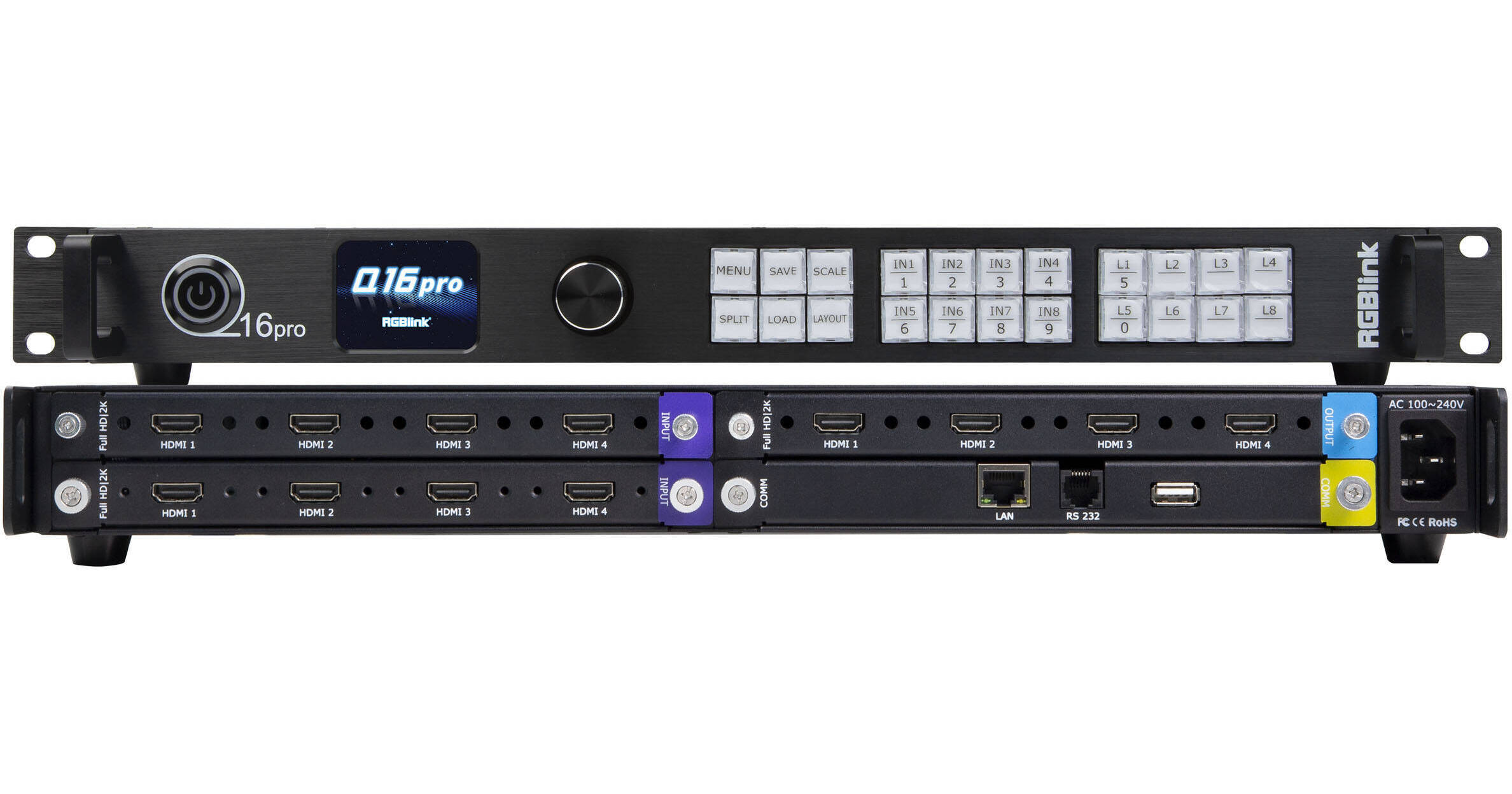 RGBlink Q16pro Gen2 1U 4K Multilayer Video Wall 712-0004-05-0