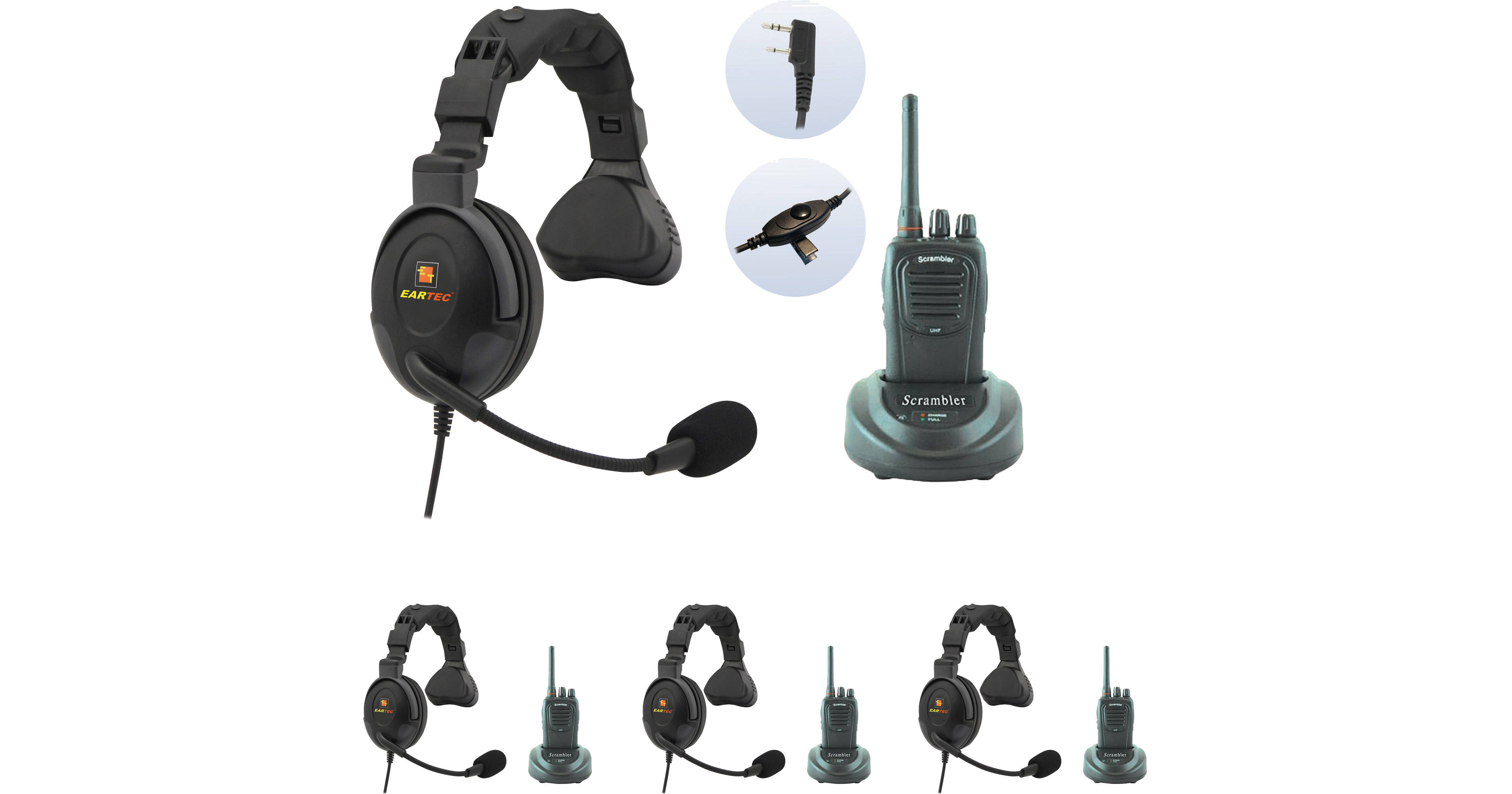 Eartec 4 x SC-1000 Radios with 4 x Proline Single Inline