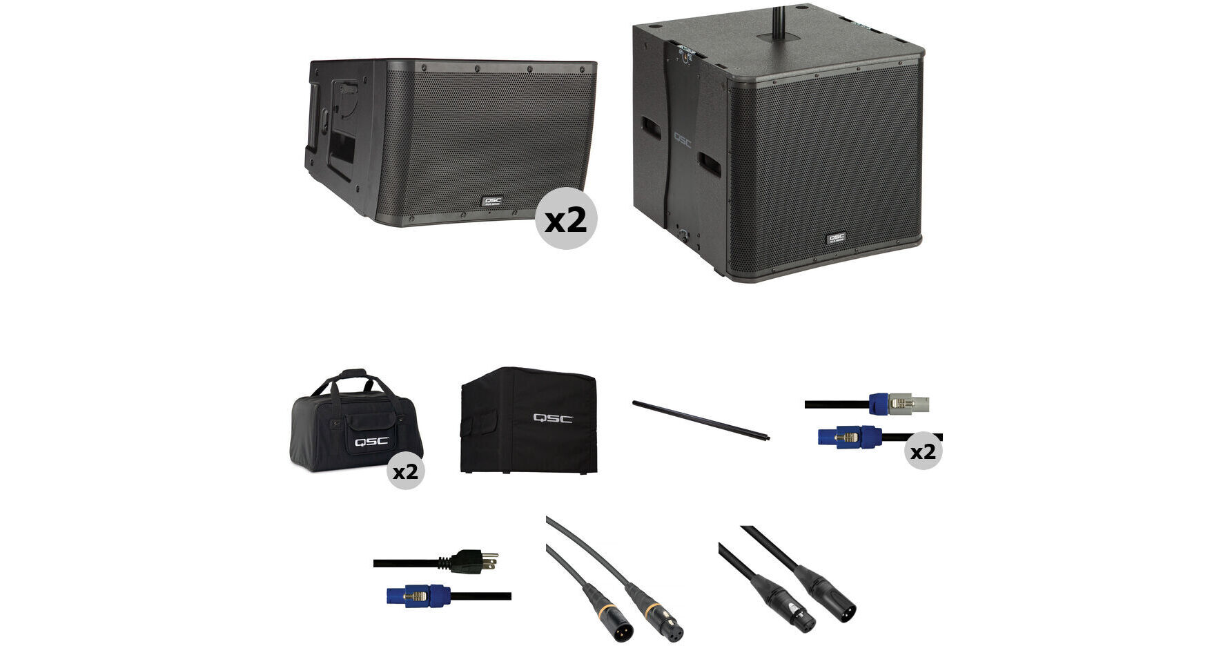 QSC KLA12/181 Line Array and Subwoofer Kit with Cover and Cables