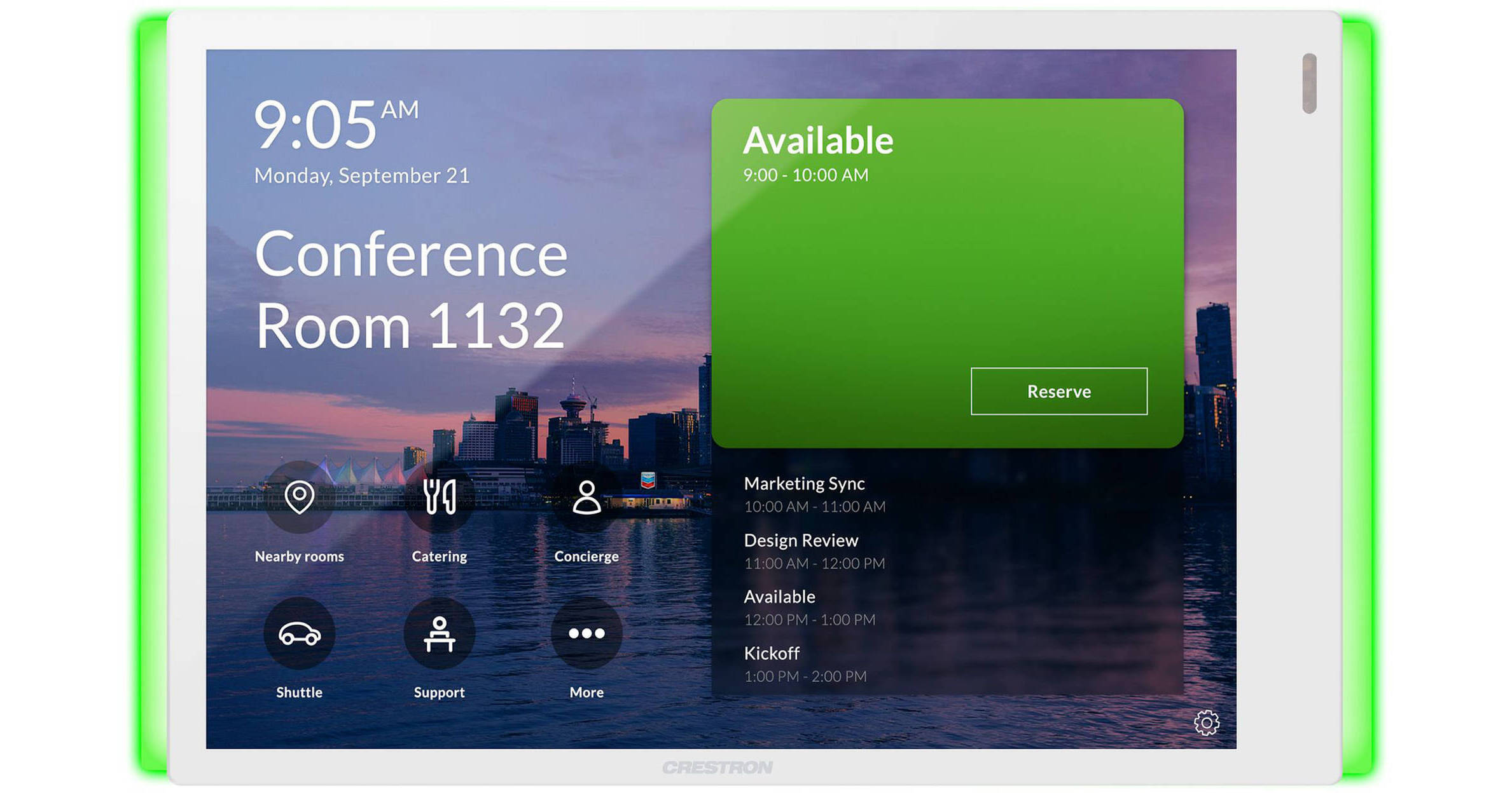 Crestron 7" Room Scheduling Touchscreen TSS-770-T-W-S-LB KIT B&H