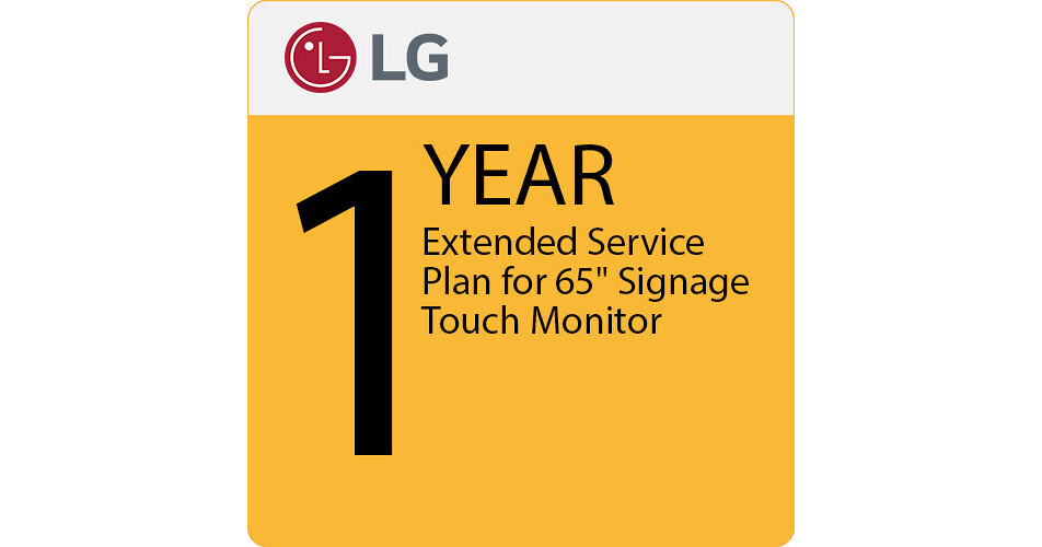 LG 1-Year Extended Service Plan for 65" Signage Touch