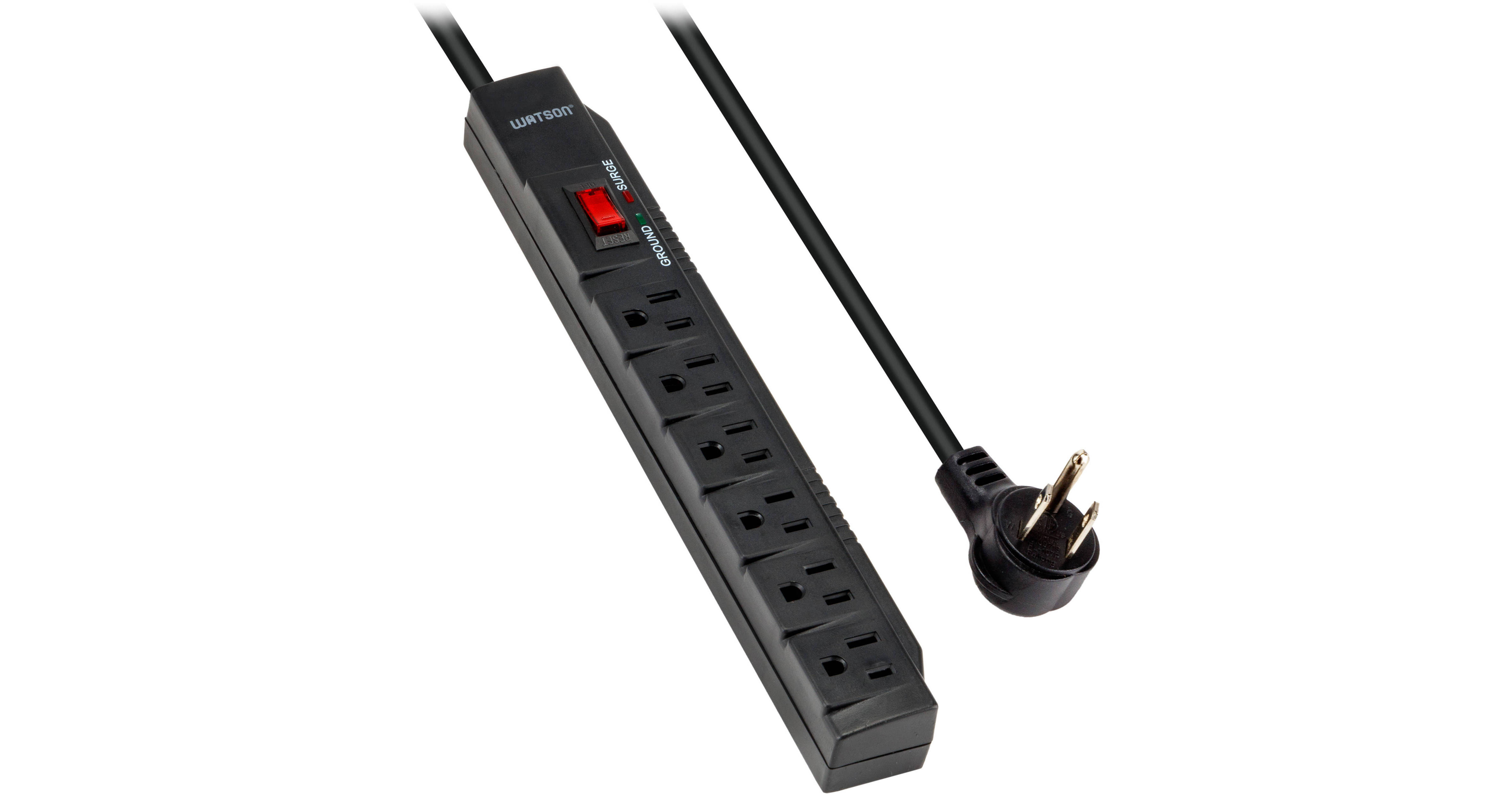 Watson 6-Outlet Surge Protector (Black) SP6-6B B&H Photo Video