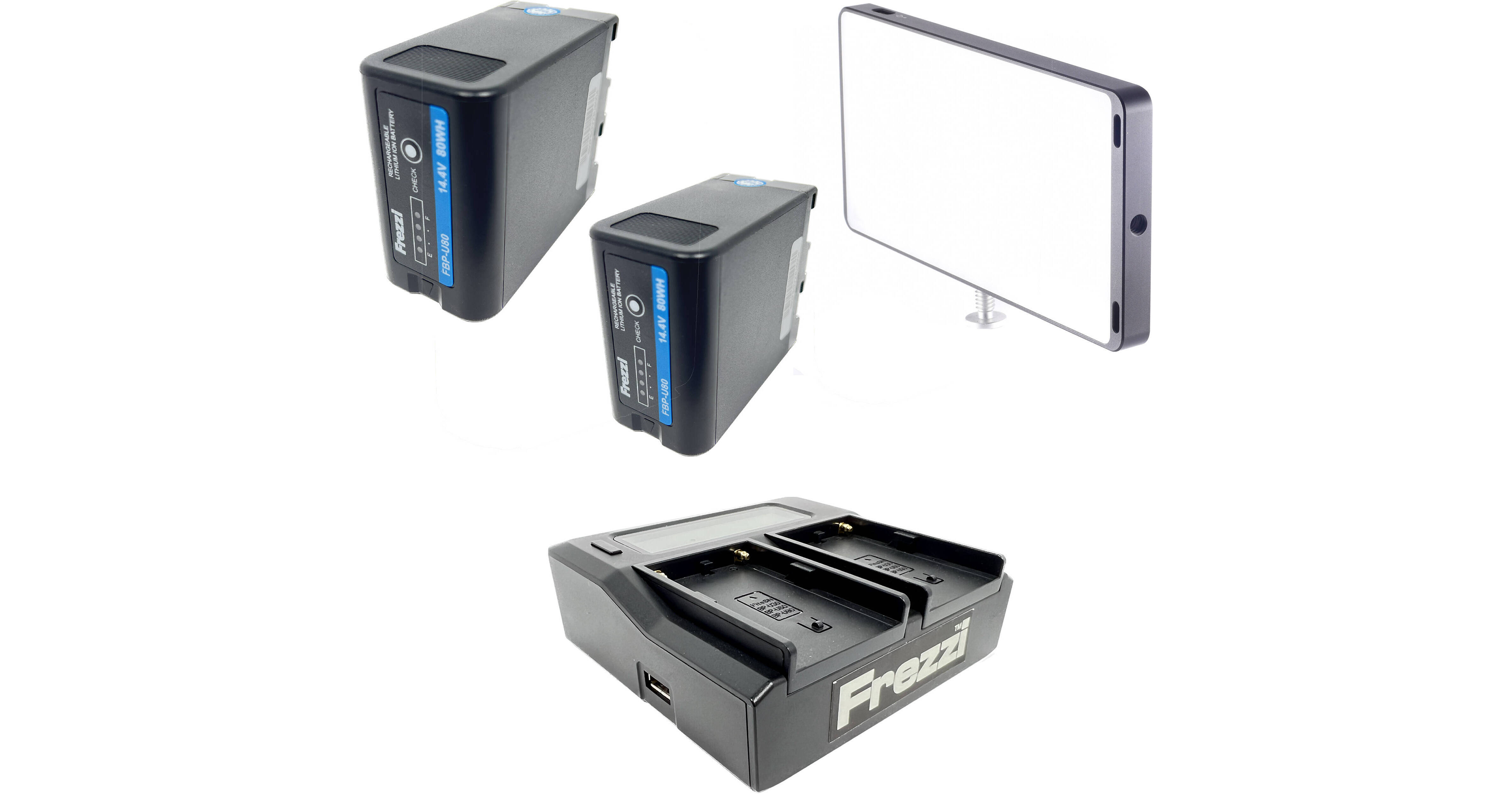 Frezzi FS-1L FBP-U80 Sony-Type 2-Battery Kit with Dual 93971 B&H