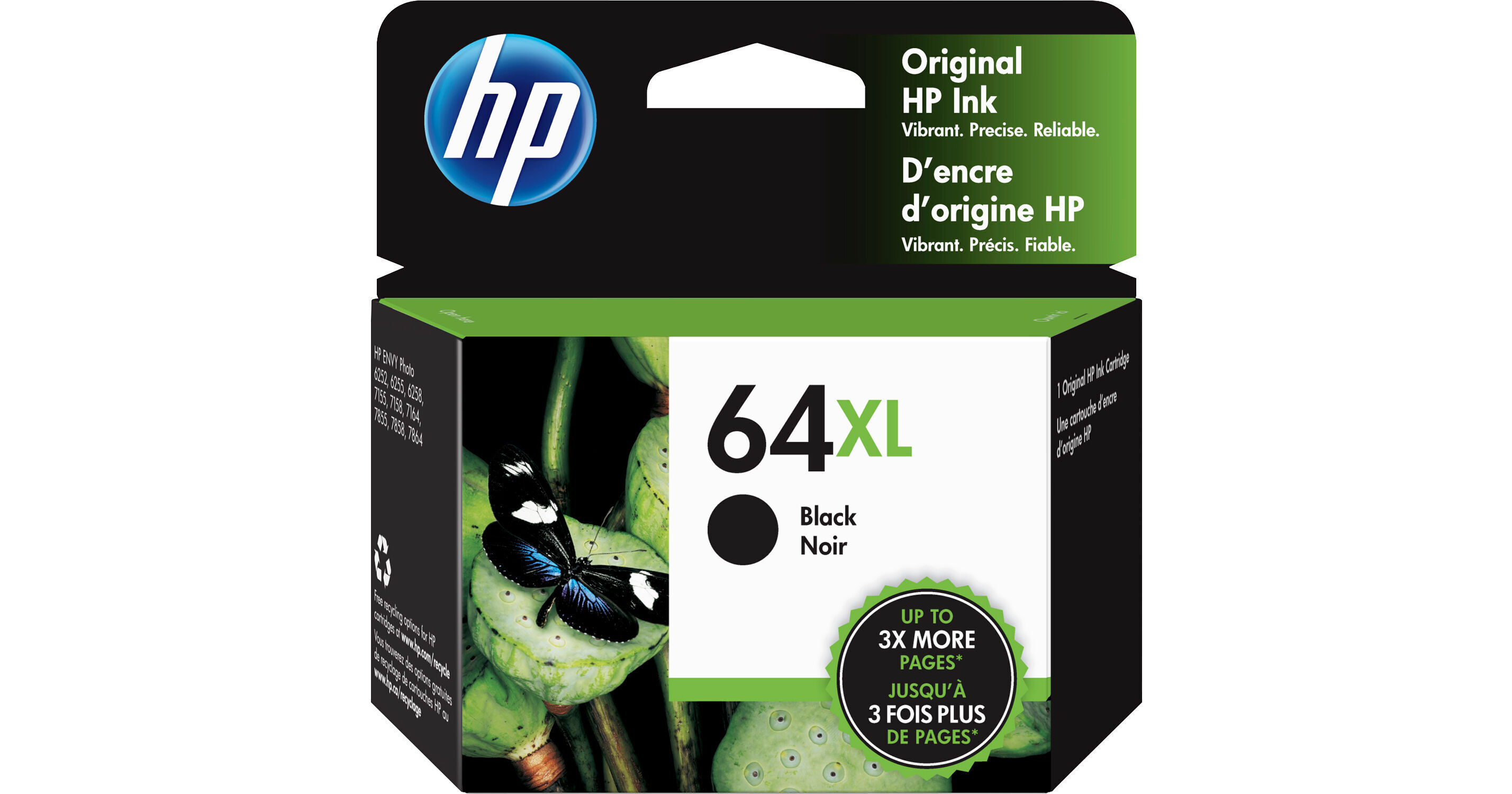 HP 64XL High-Yield Black Original Ink Cartridge N9J92AN#140 B&H