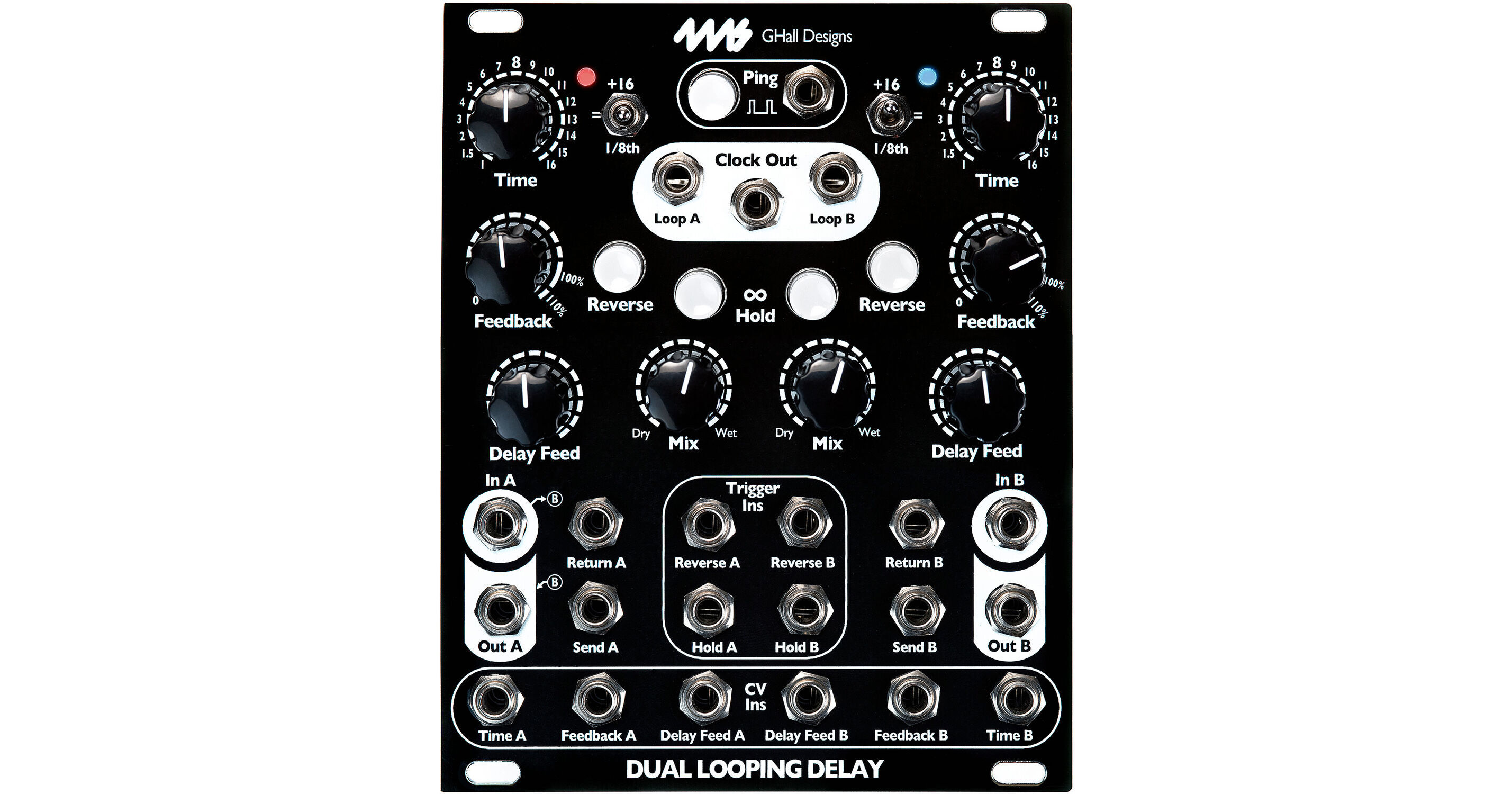 4ms Dual Looping Delay Eurorack Module (Black, 20 HP) DLDB B&H