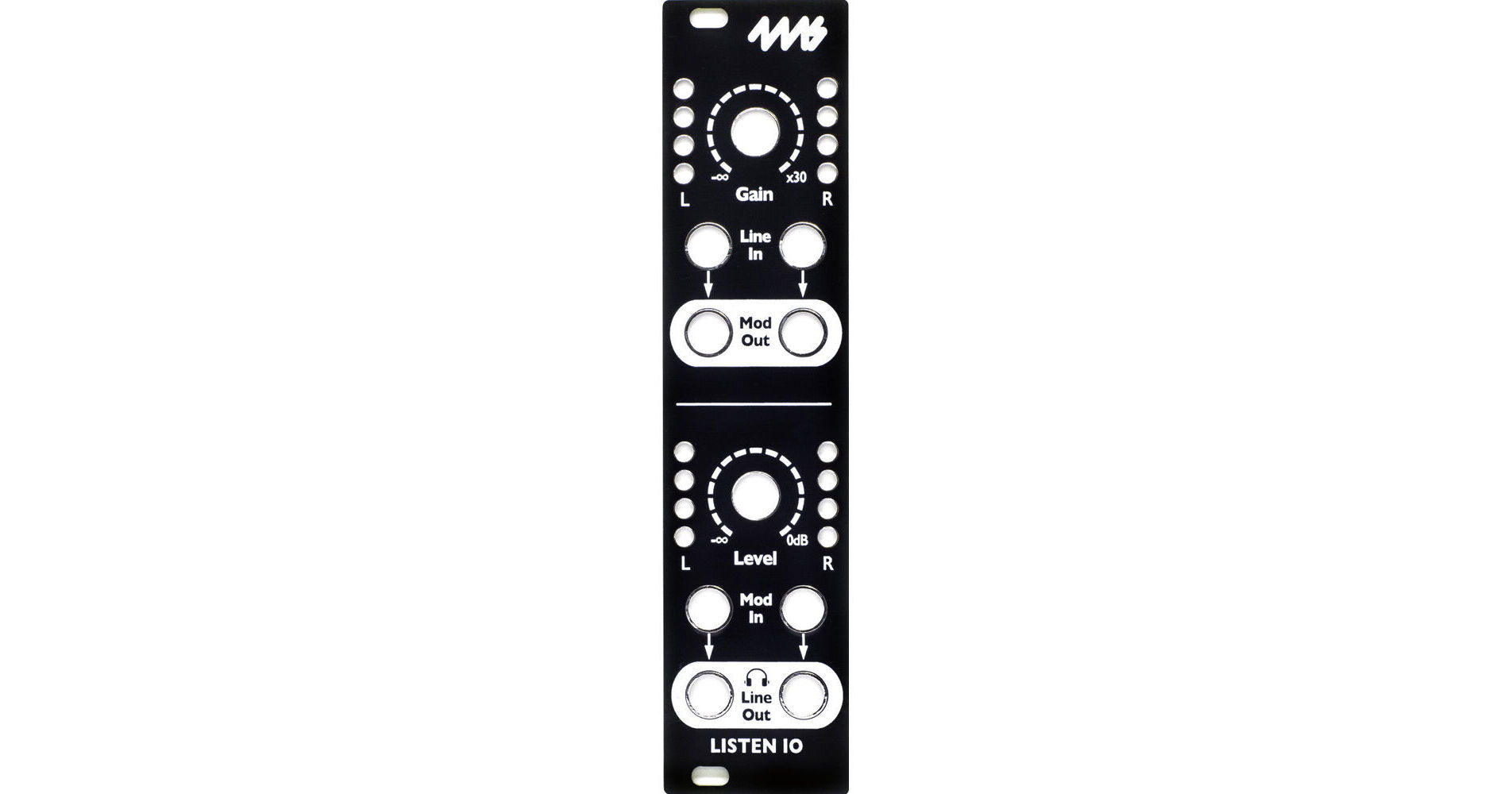 4ms Listen IO Eurorack Module Faceplate (Black) LISTENIO B&H 4ms Listen IO Eurorack Module Faceplate (Black) LISTENIO B&H