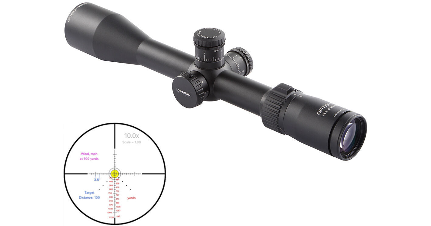 Optisan EVX Gen II 4-16x44F1 Riflescope with FFP F1MOA16 04006