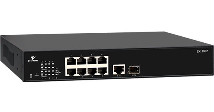 EtherWAN Unmanaged Ethernet Switch with 8 PoE+ 802.3at