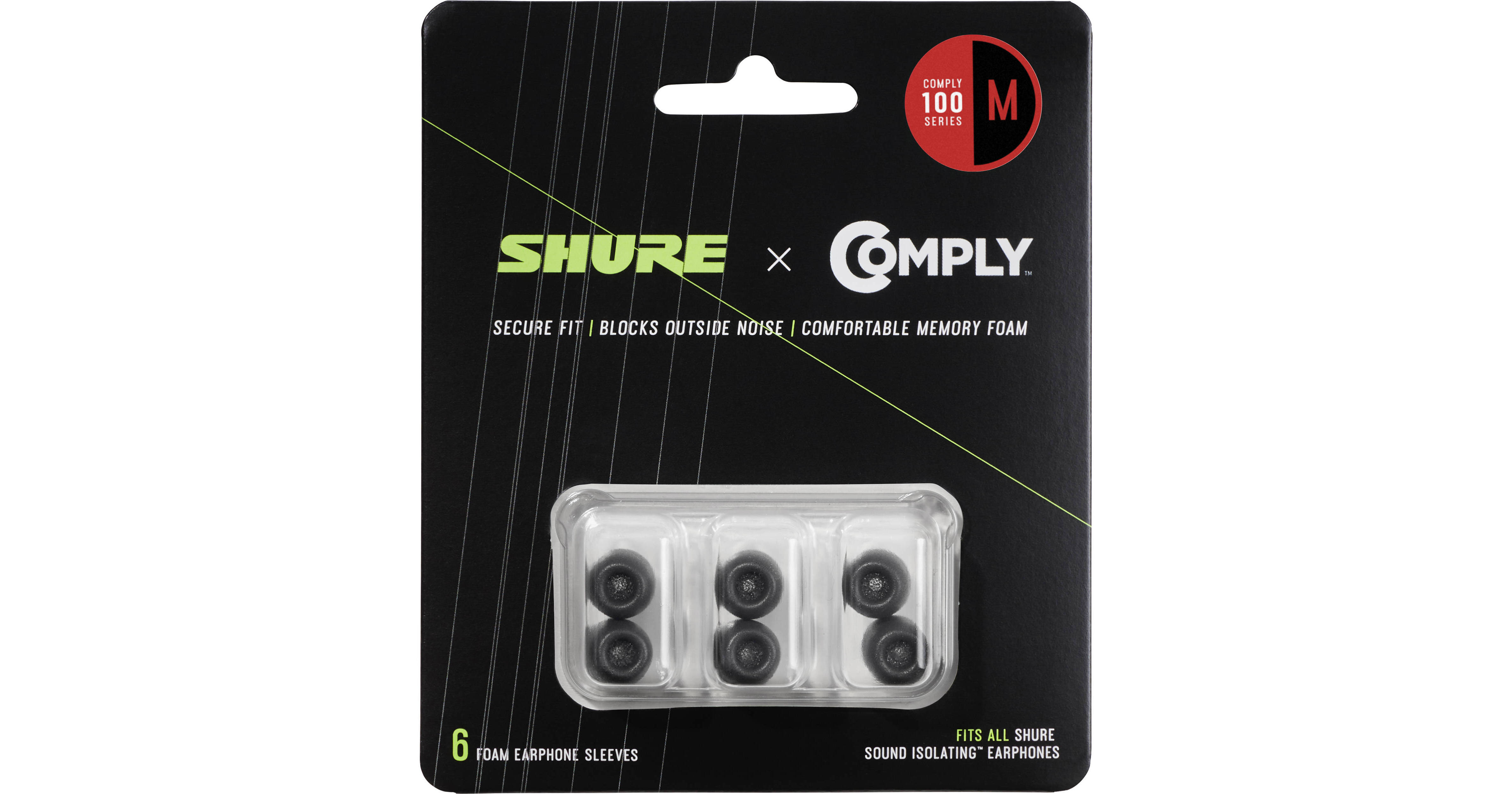 Shure 100 Series Comply Foam Sleeves for Shure EACYF1-6M B&H