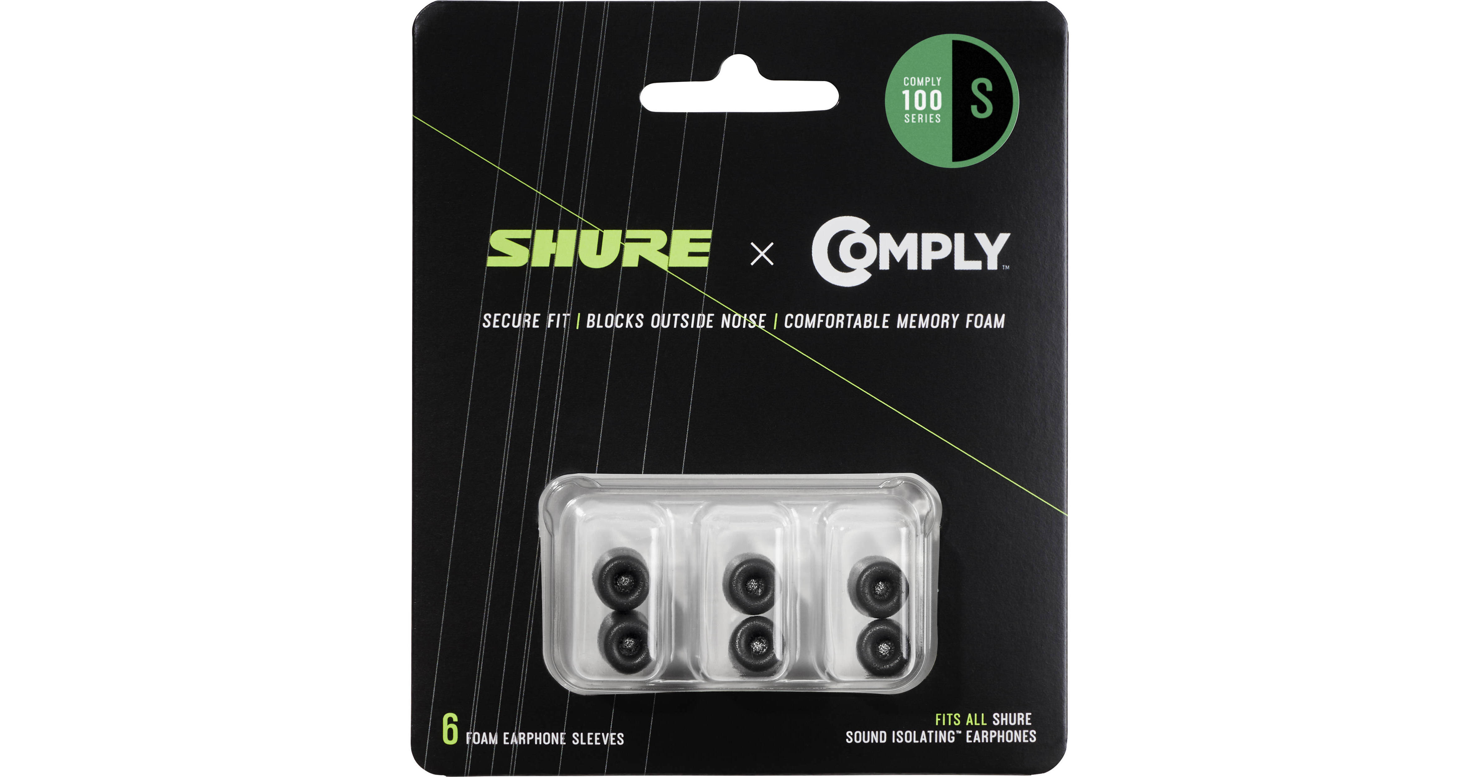 Shure 100 Series Comply Foam Sleeves for Shure EACYF1-6S B&H