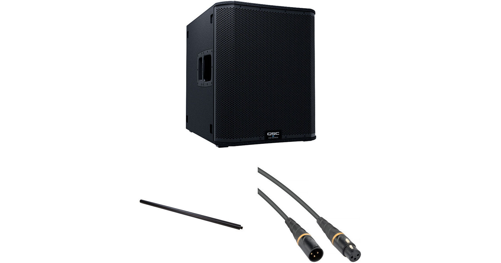 QSC KS118 18" 3600W Active Subwoofer Kit with Speaker Pole and