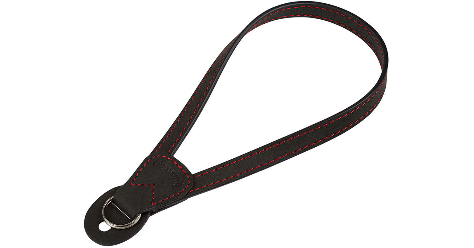 Oberwerth LAHN Hand Strap (Black/Red Stitching) LN-HY-LSR B&H