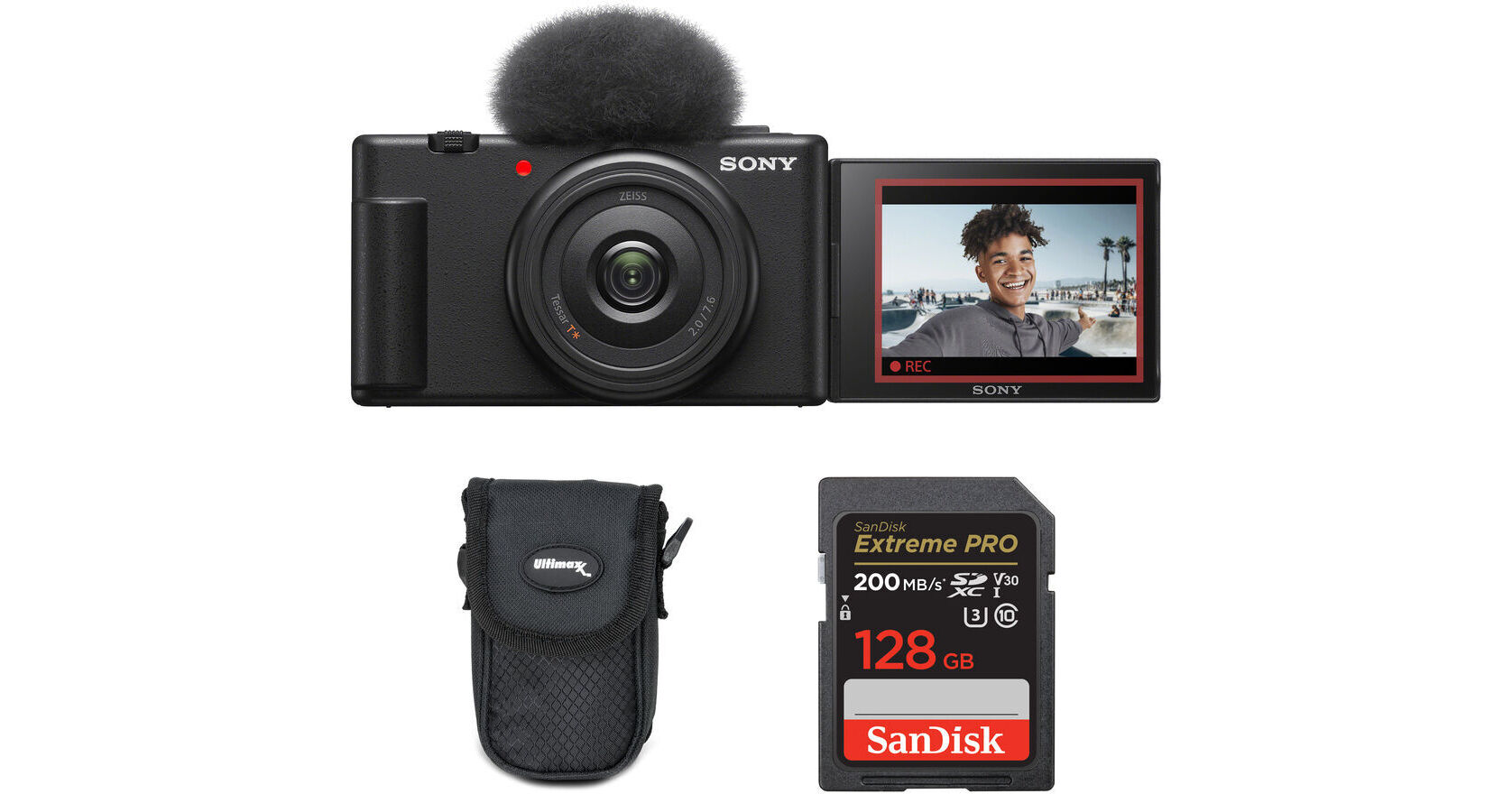 Sony ZV-1F Vlogging Camera with Accessory Kit (Black) B&H Photo