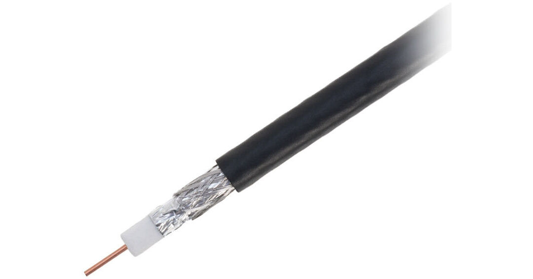 SatMaximum Dual-Shielded RG6 Coaxial Cable (1000', Black) 750104