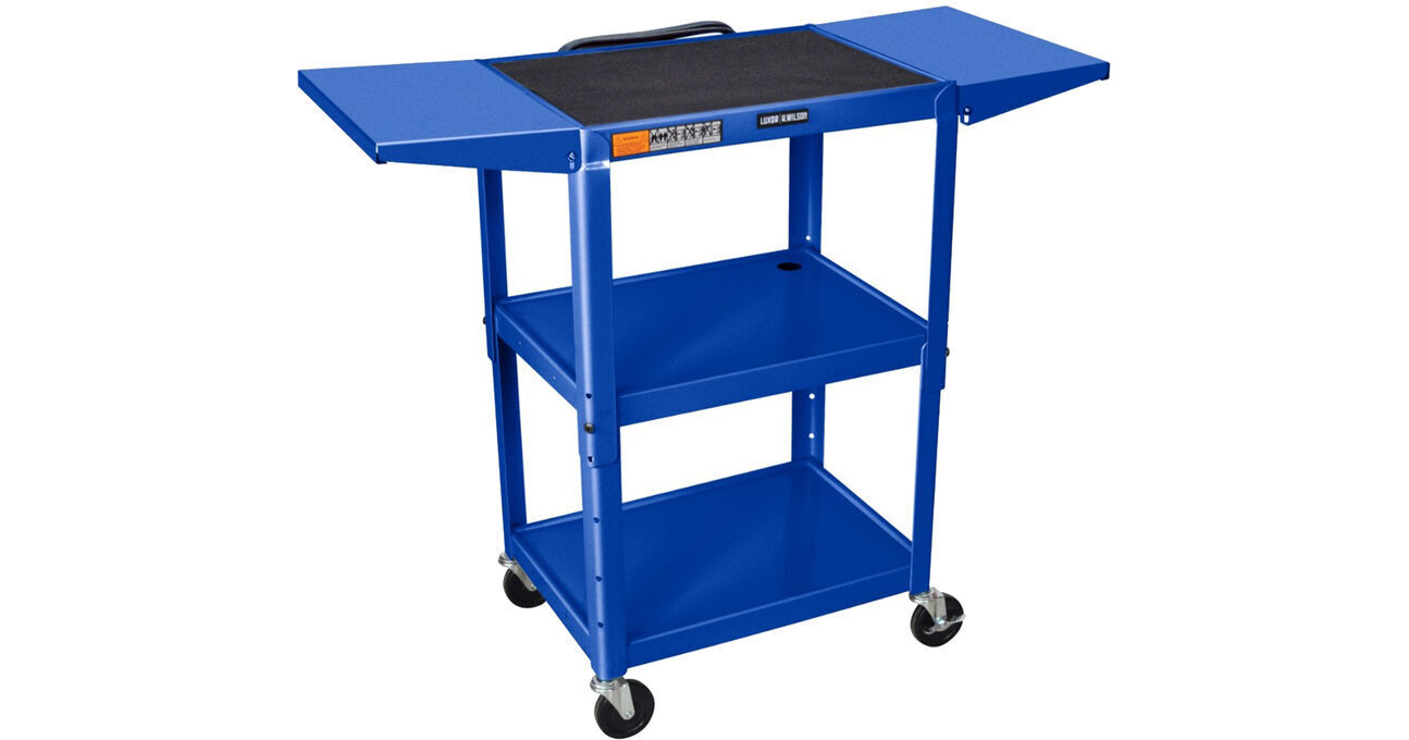 Luxor Adjustable-Height Steel Utility Cart With Drop UCMT1DL-RB