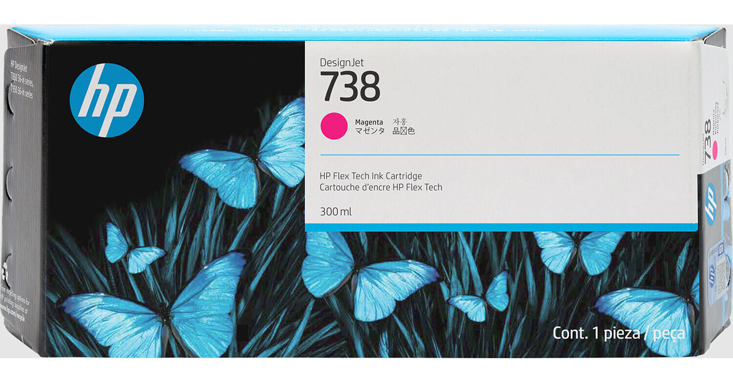 HP 738 Designjet Magenta Ink Cartridge (300mL) 676M7A B&H Photo