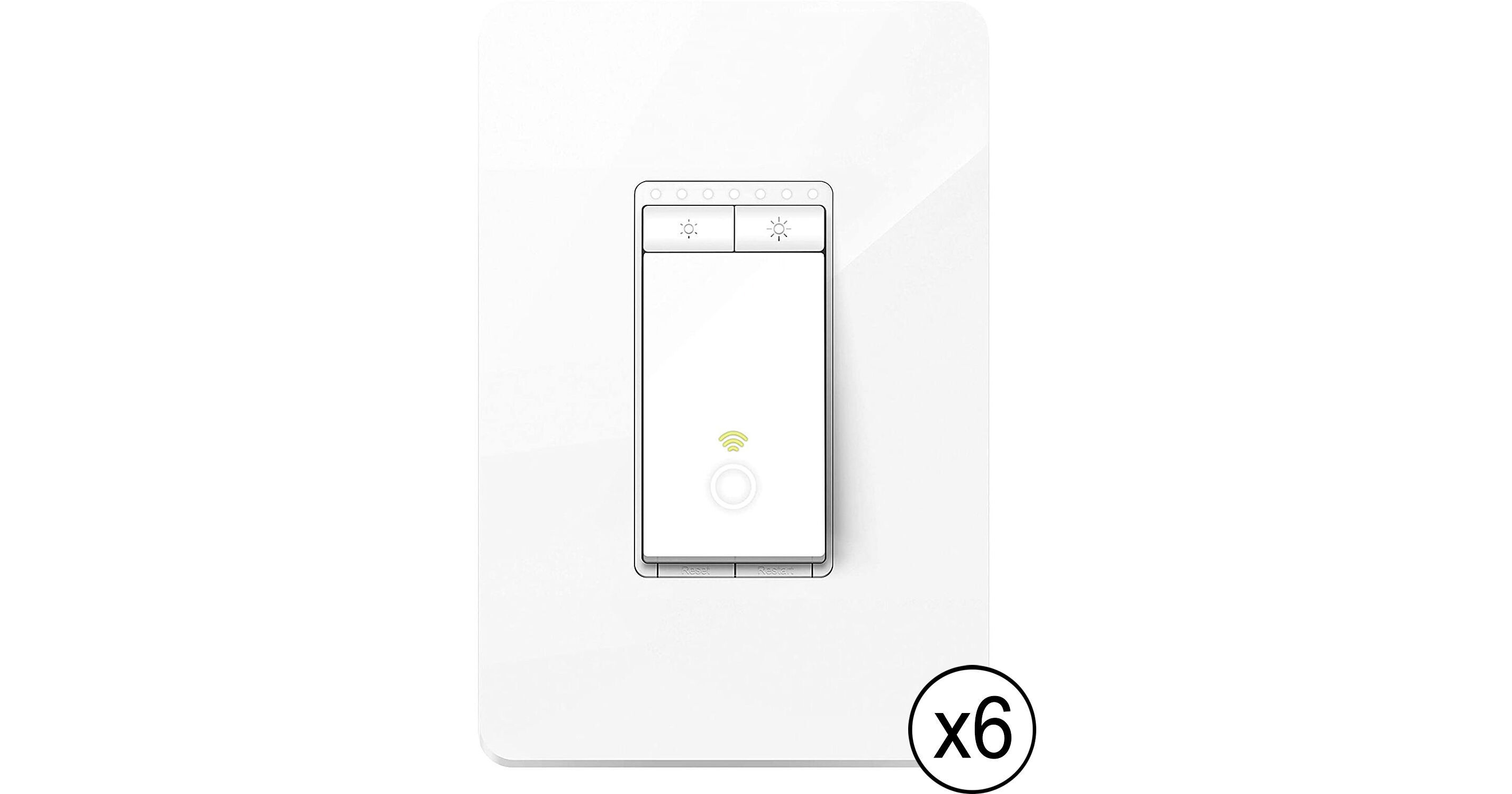 TP-Link HS220 Smart Wi-Fi Light Switch with Dimmer (6-Pack) B&H