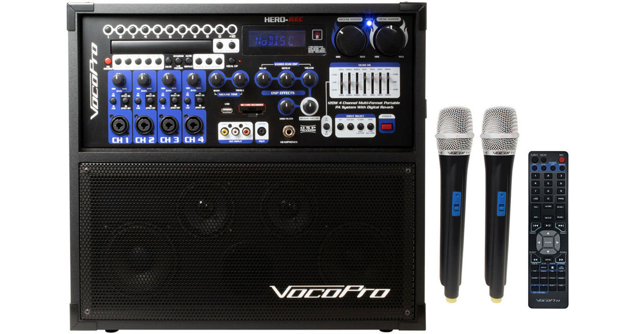 VocoPro Hero-Rec-BT-9 120W 4-Channel Multi-Format HERO-REC-BT-9