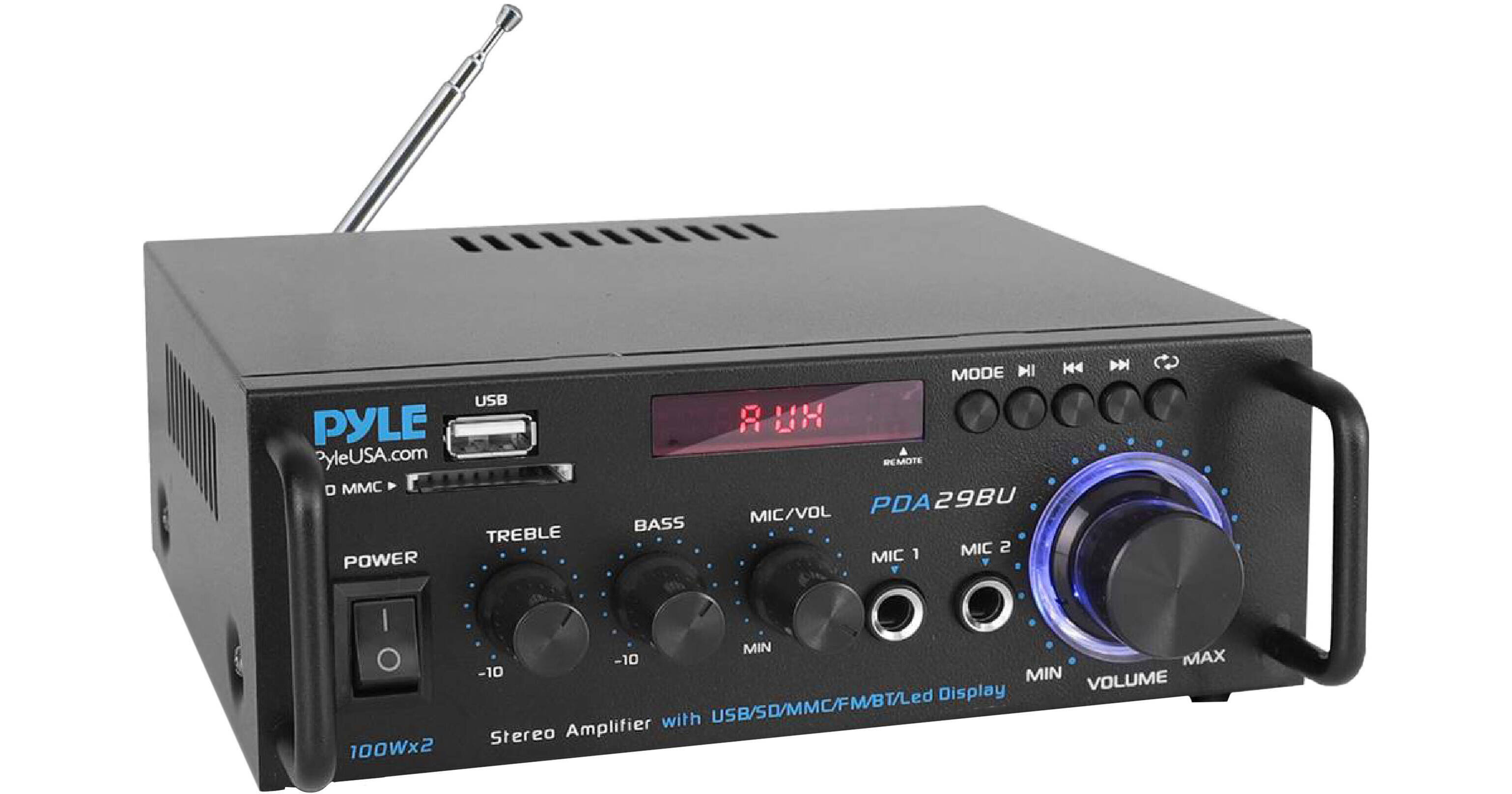 Pyle Home PDA29BU.6 Compact Stereo Amplifier PDA29BU.6 B&H Photo
