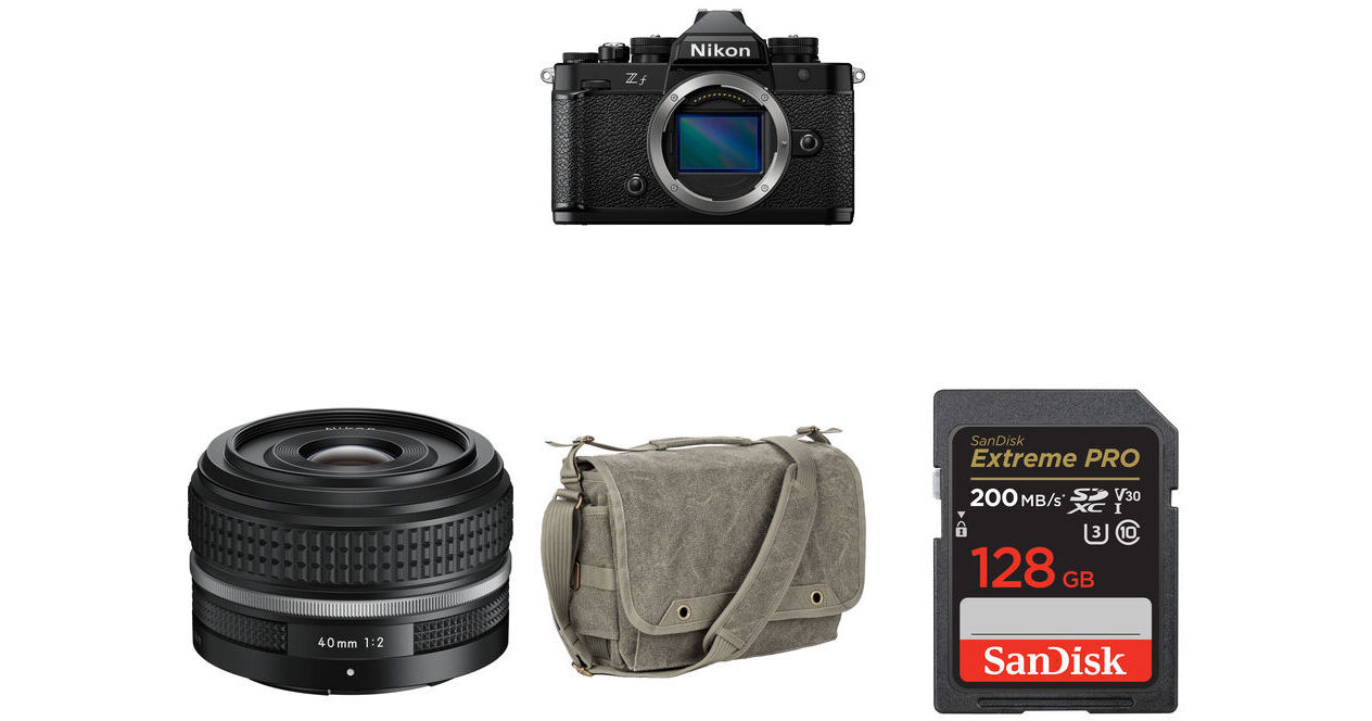 Nikon Zf Mirrorless Camera with 40mm f/2 Lens and Accessories