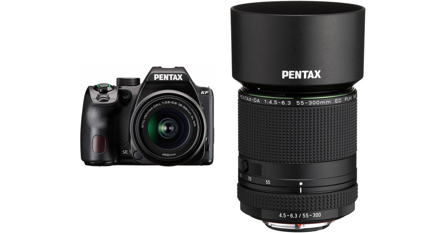Pentax KF DSLR Camera with 18-55mm and 55-300mm Lenses Kit B&H