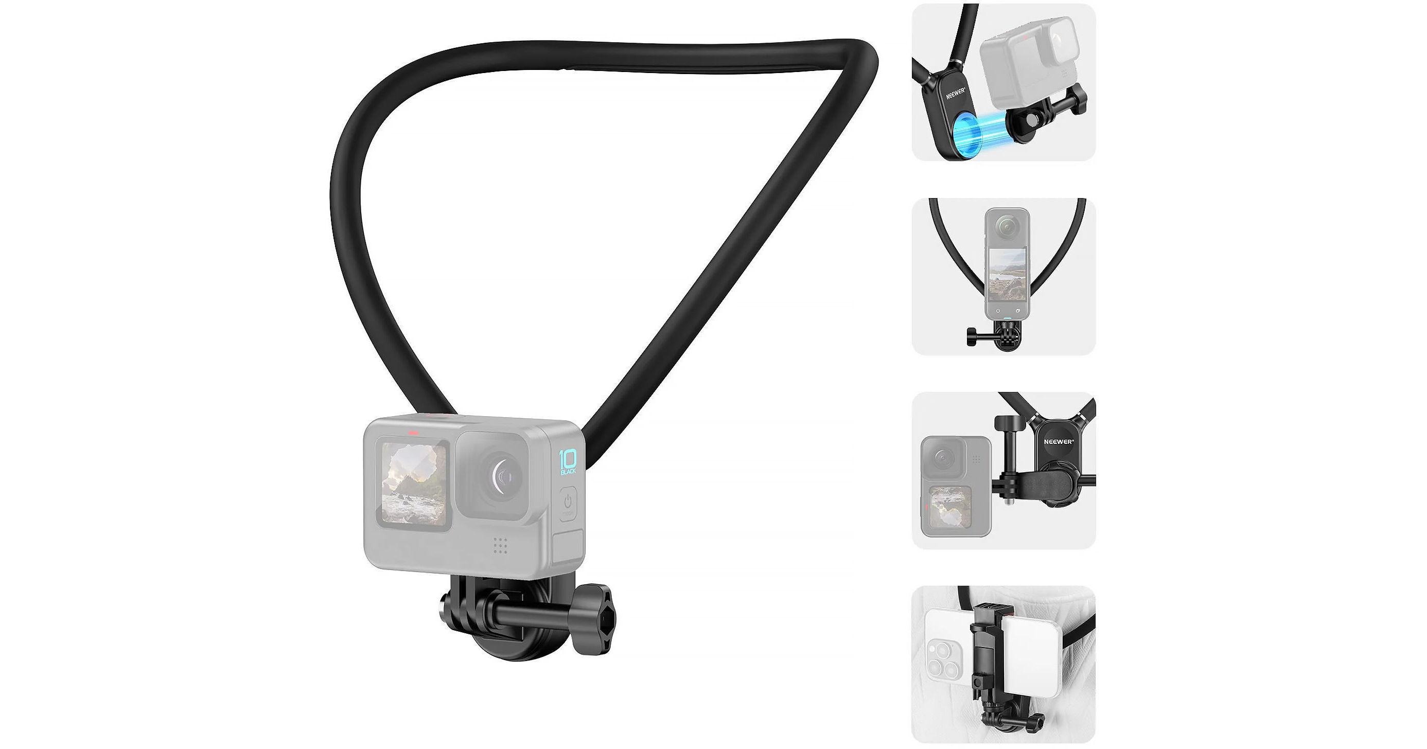 Neewer GP15 Flexible Action Camera Neck Mount 66603453 B&H Photo