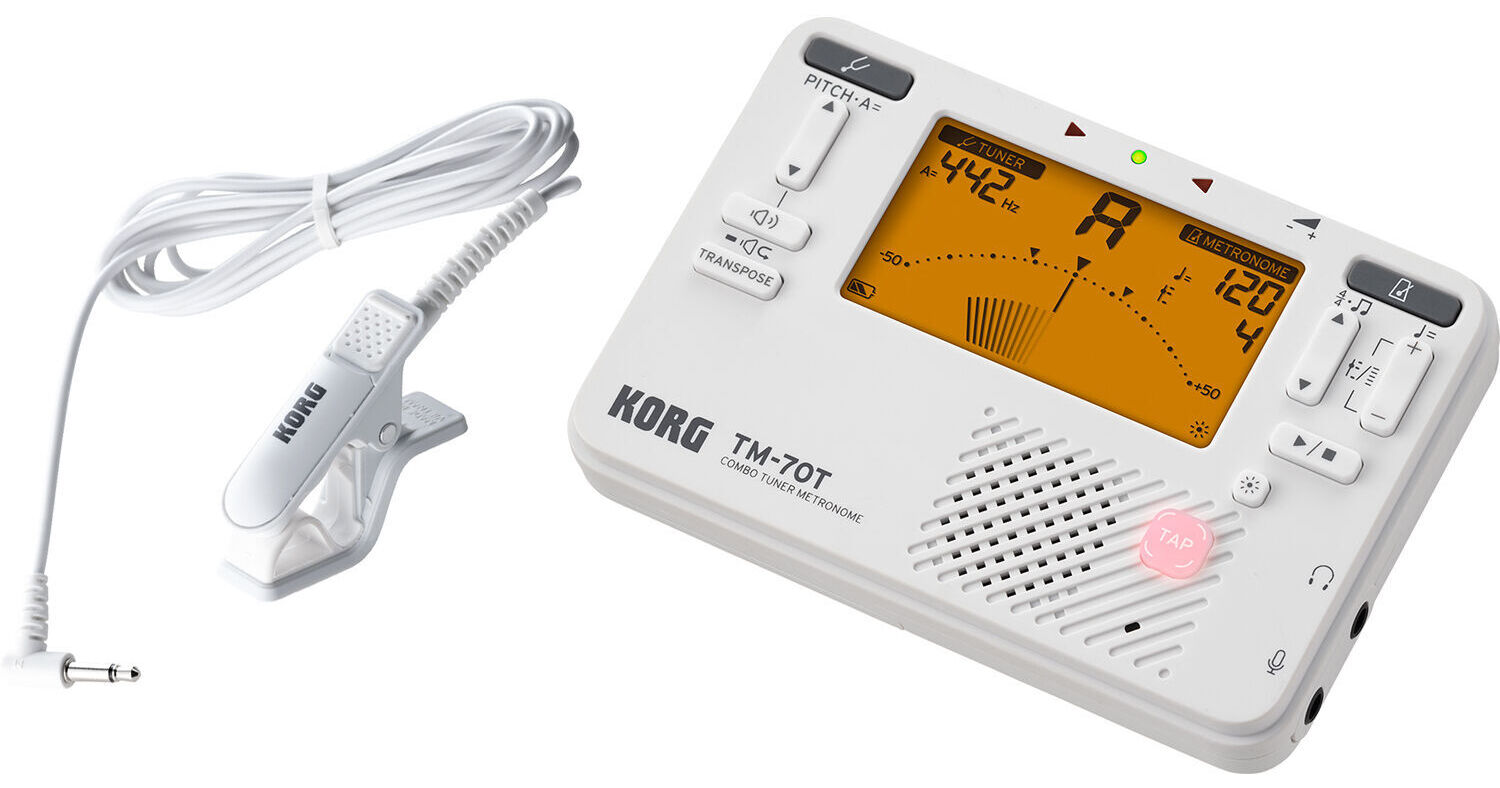 Korg TM-70T Handheld Tuner and Metronome with CM-400 TM70CWH B&H