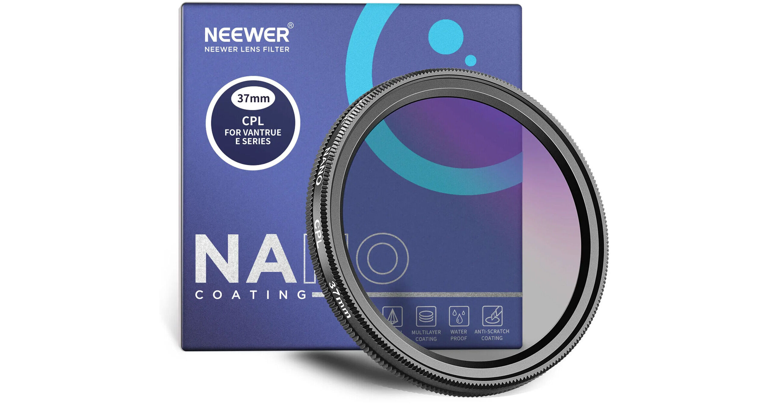 Neewer 37mm CPL Filter for Vantrue E1, E2, E3, E1 Lite