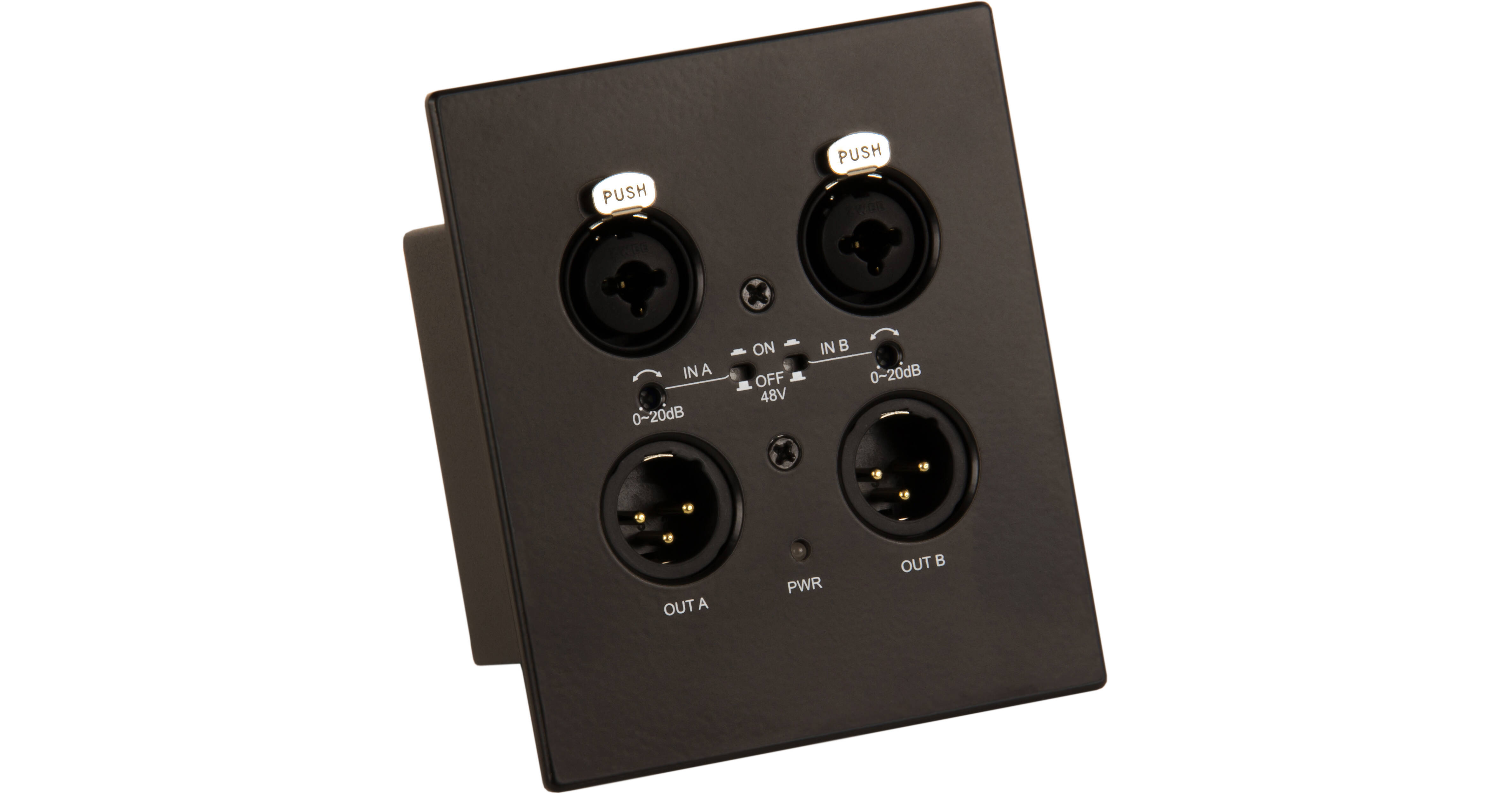MuxLab Dante 2-Channel XLR Wall Plate (Black) 500558 B&H Photo